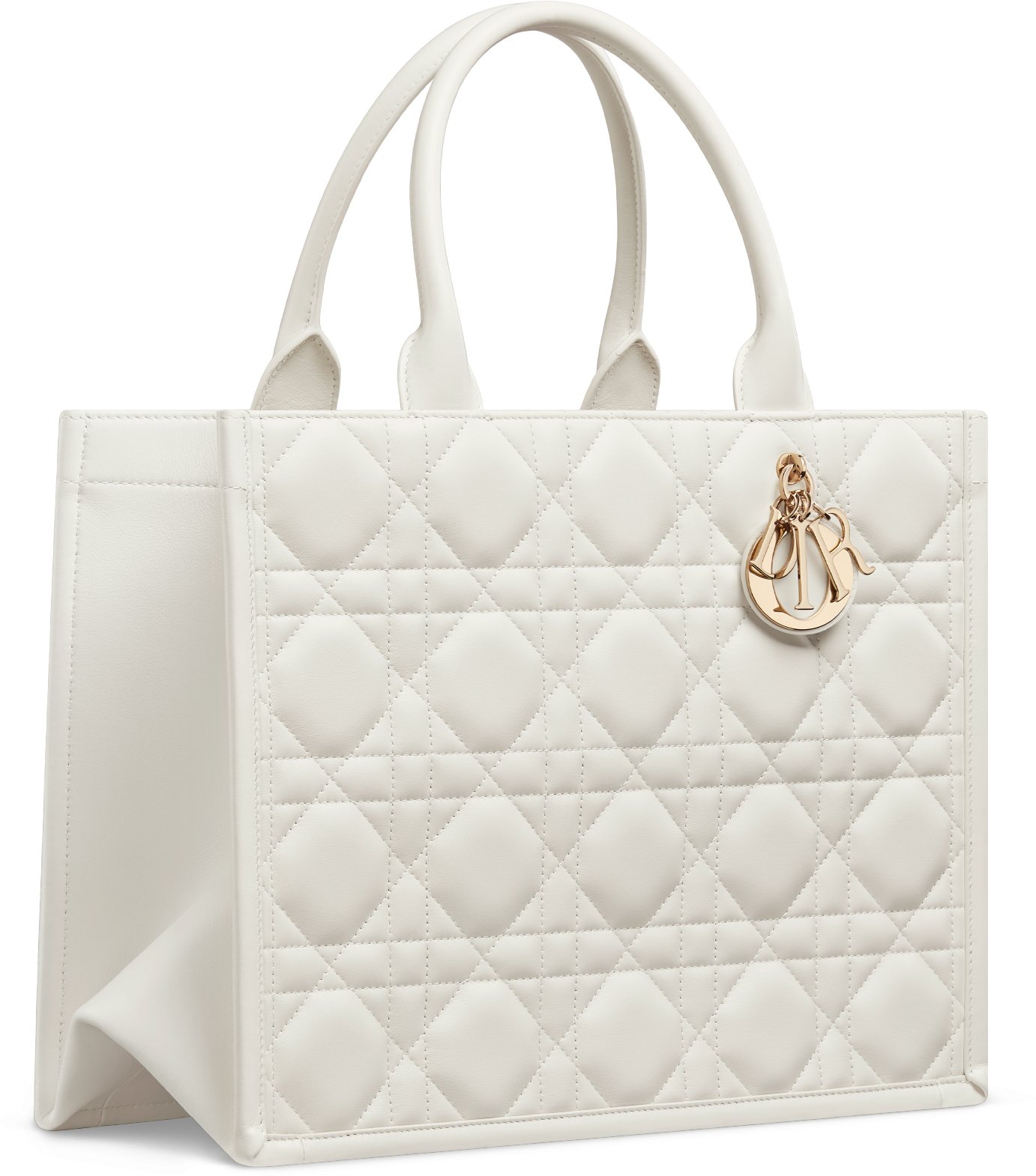 Dior Book Tote mediano Piel de becerro Macrocannage latte (36,5 x 28 x ...