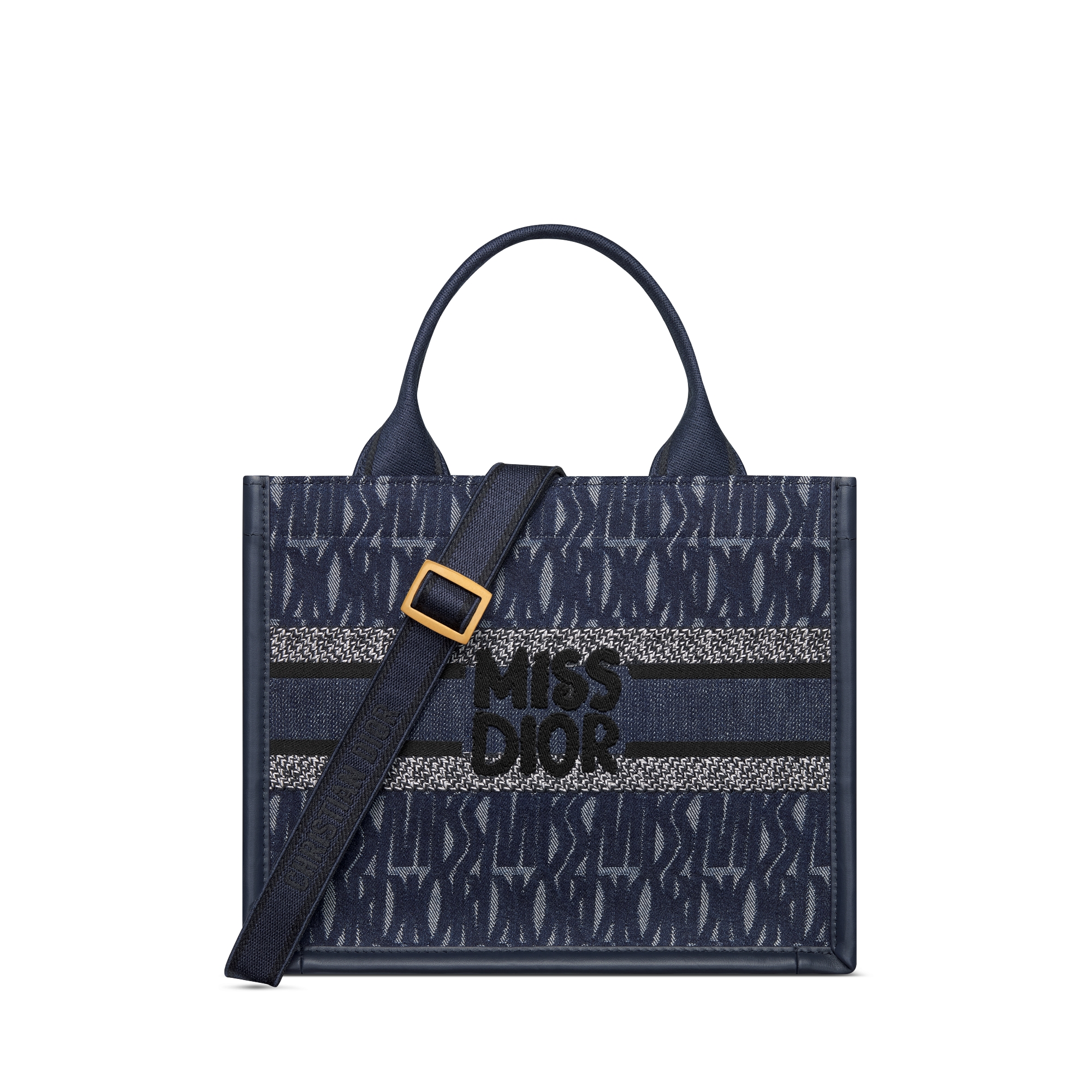 Small Dior Book Tote Blue Miss Dior Allover Embroidered Denim and ...