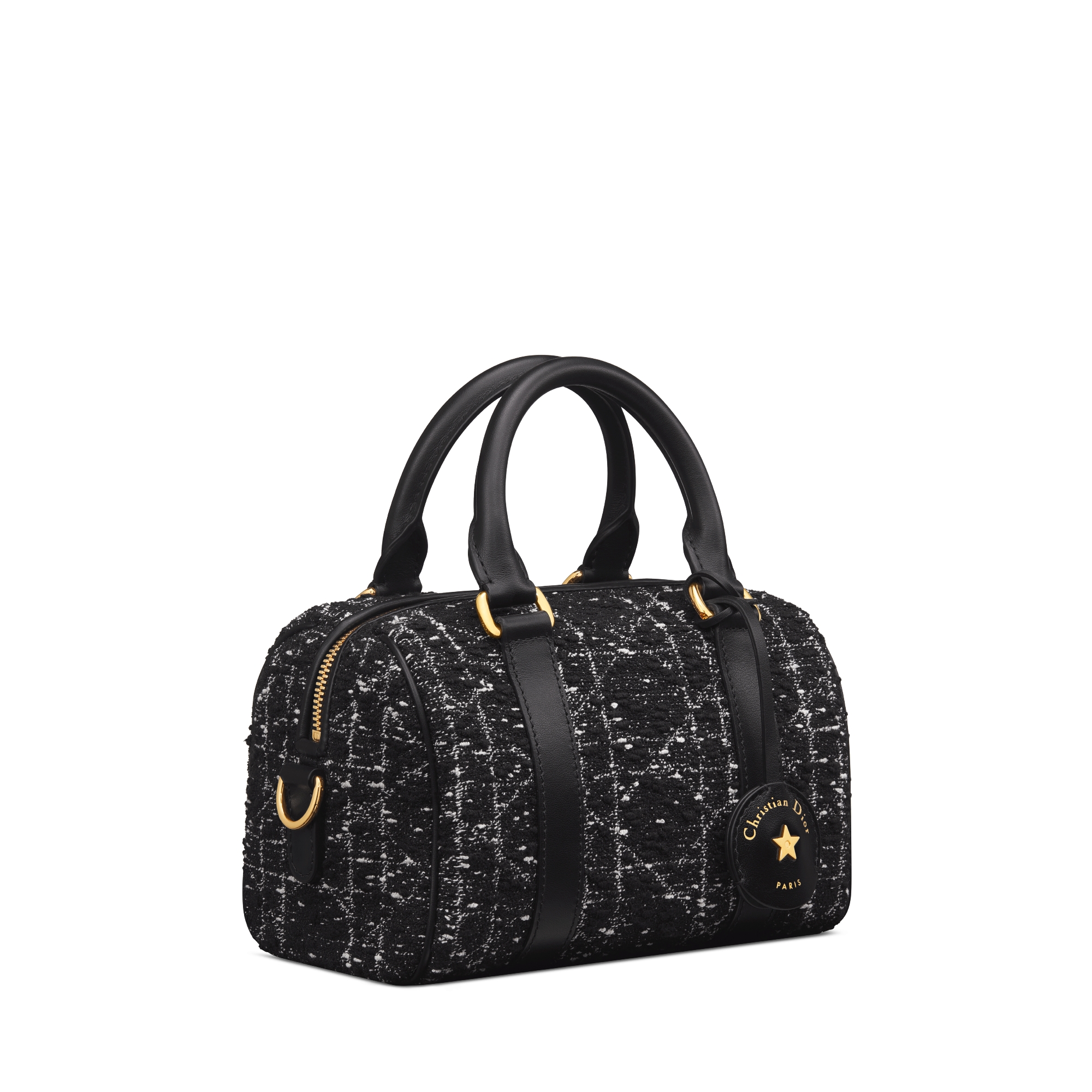 Dior Groove 20 Bag Black Tweed with White Cannage Motif | DIOR