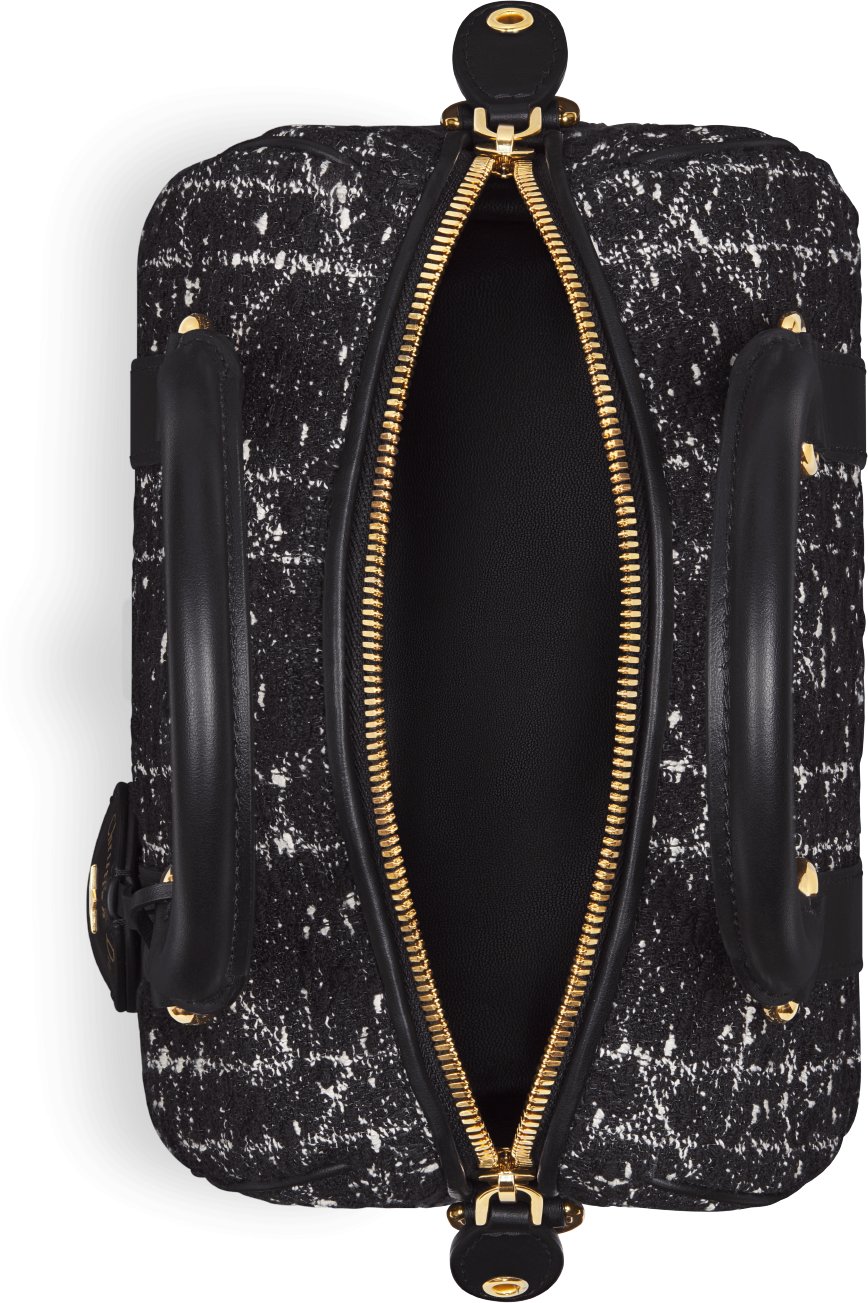 Dior Groove 20 Bag Black Tweed with White Cannage Motif | DIOR