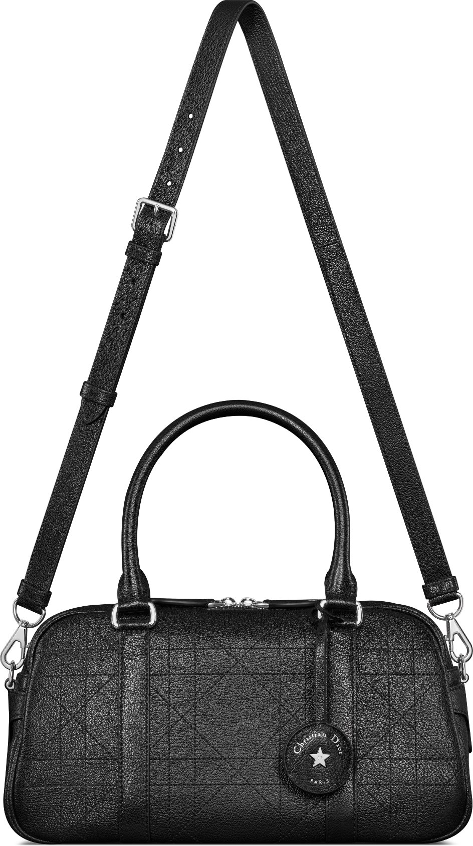 D-Vibe East-West 백 블랙 플랫 매크로까나쥬 염소 가죽 | DIOR