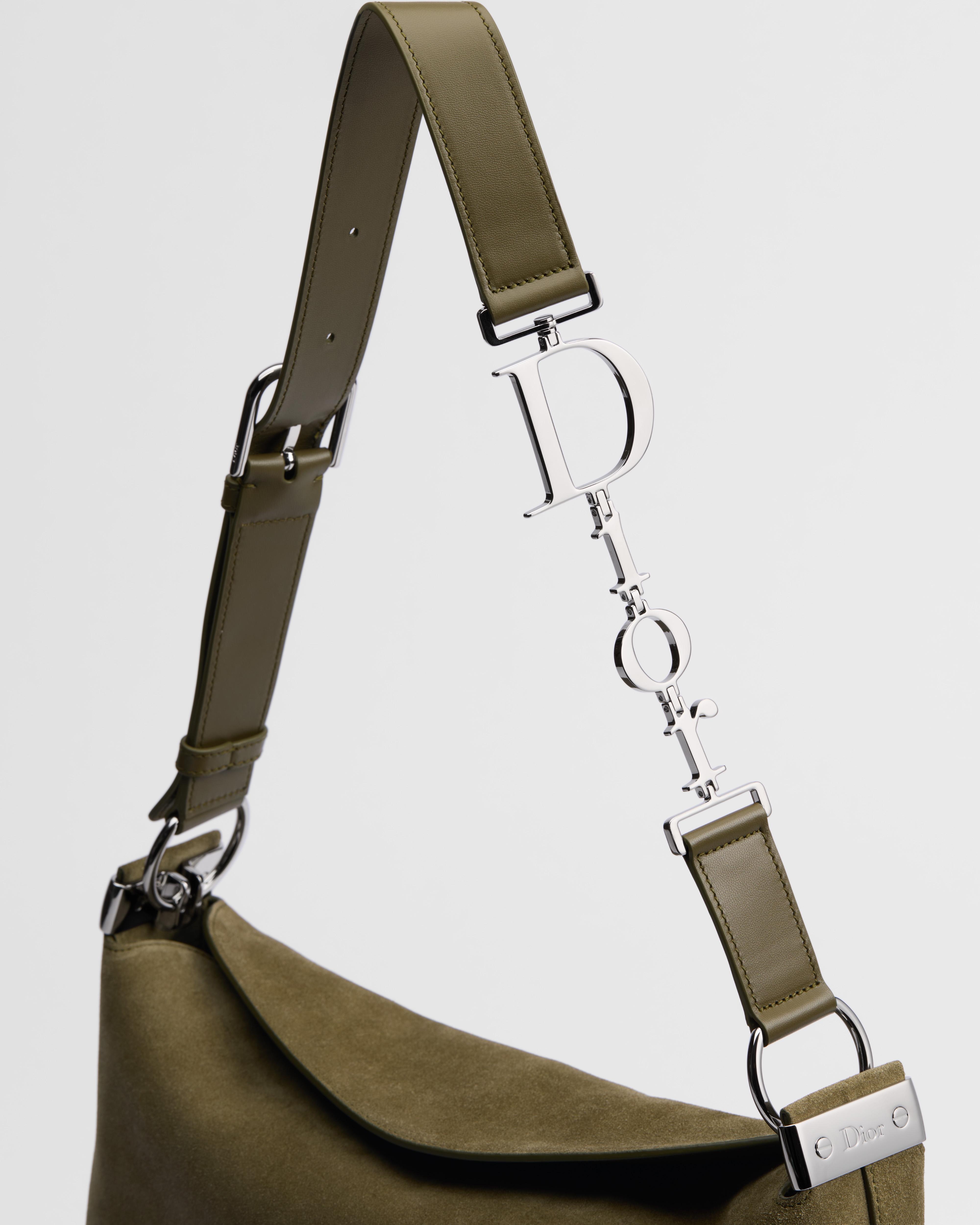 Medium Diorly Bag Khaki Suede Calfskin | DIOR