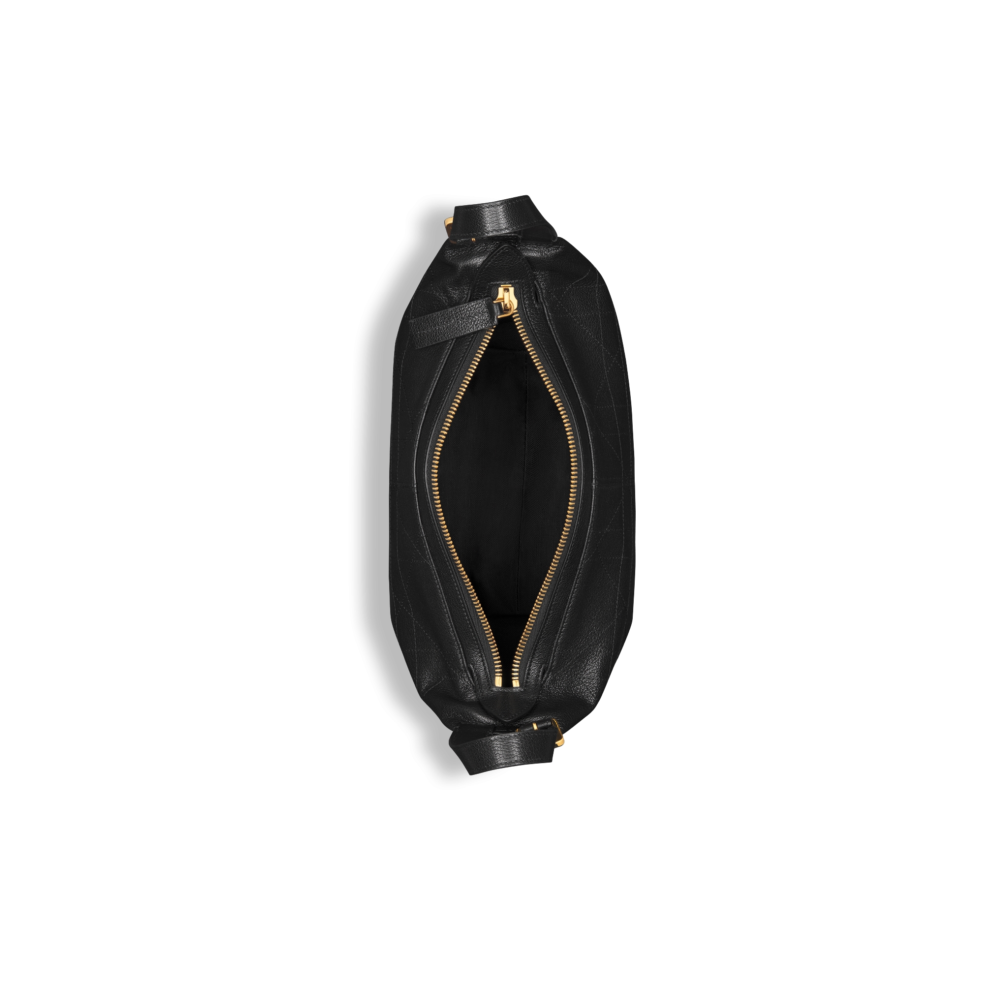 Small D-Journey Bag in Shiny Goatskin Black Flat Macrocannage | DIOR