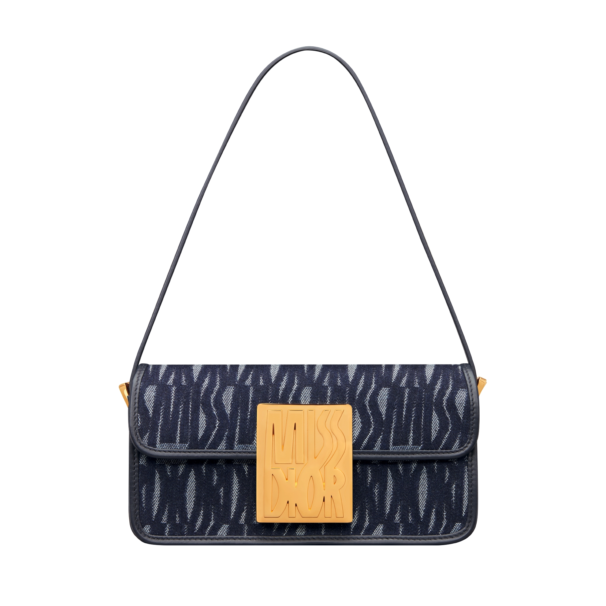 Miss Dior Flap Bag Blue Miss Dior Allover Denim | DIOR