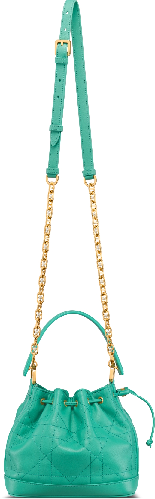 Dioriviera Small Dior Jolie Bucket Bag Aquamarina Macrocannage Lambskin ...