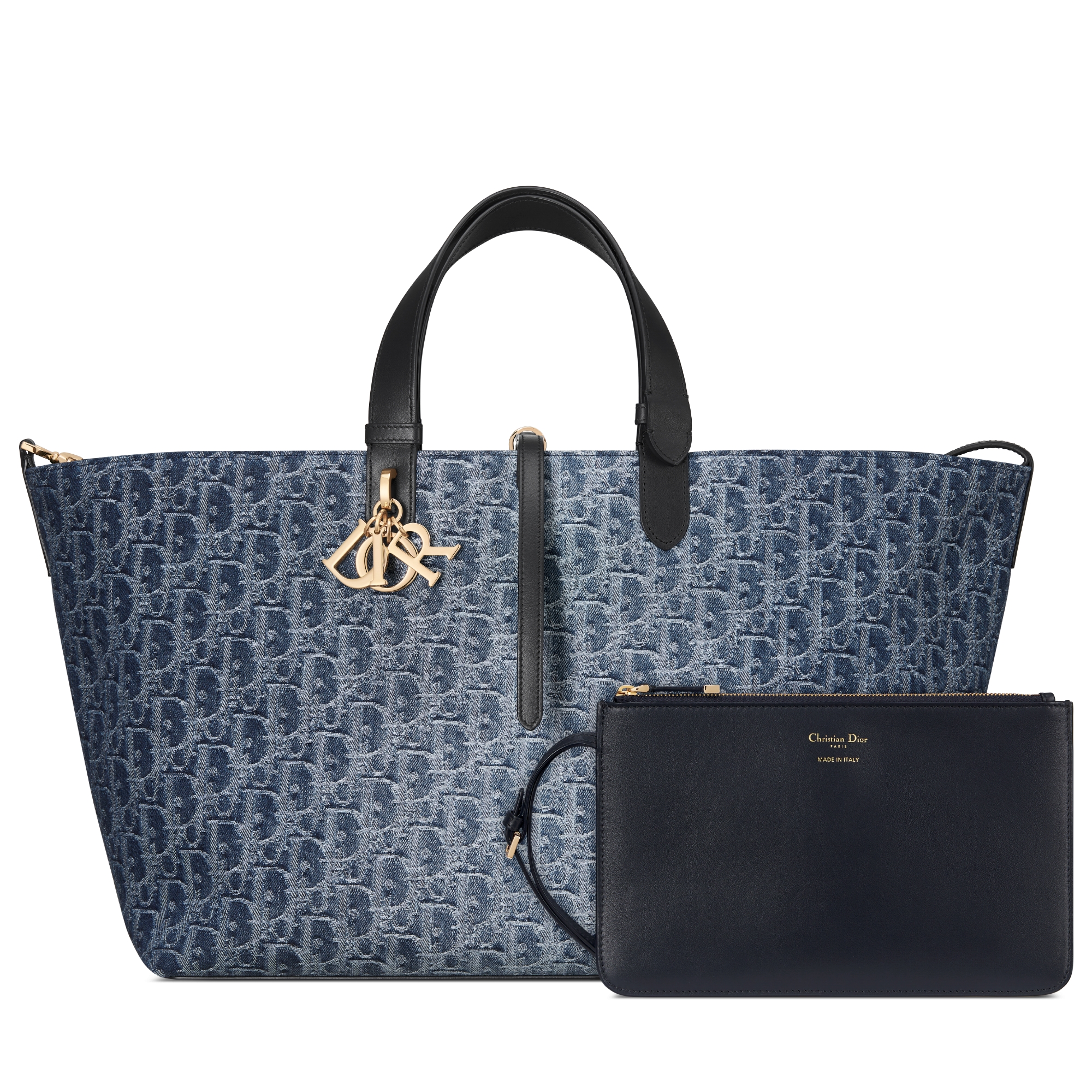Large Dior Toujours Bag Blue Denim Dior Oblique Jacquard | DIOR