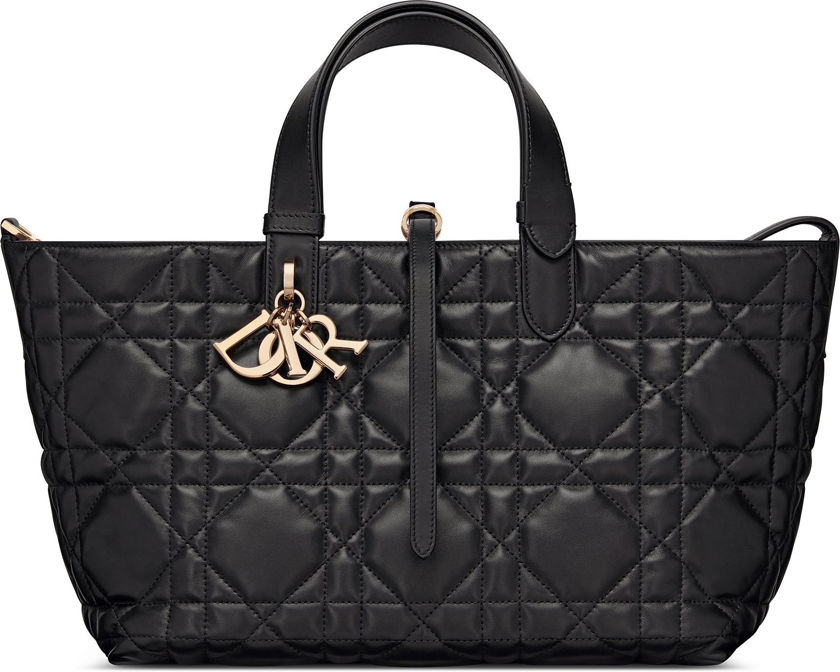 Medium Dior Toujours Bag Black Macrocannage Calfskin | DIOR