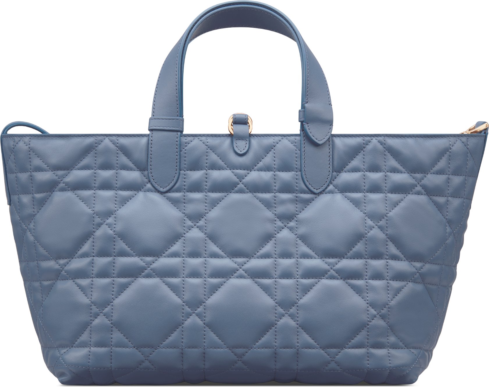 Medium Dior Toujours Bag Denim Blue Macrocannage Calfskin | DIOR
