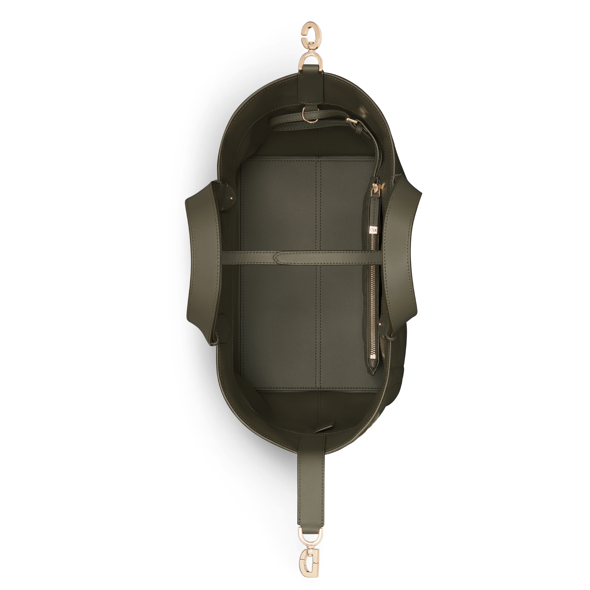 Medium Dior Toujours Bag Olive Taupe Macrocannage Calfskin | DIOR