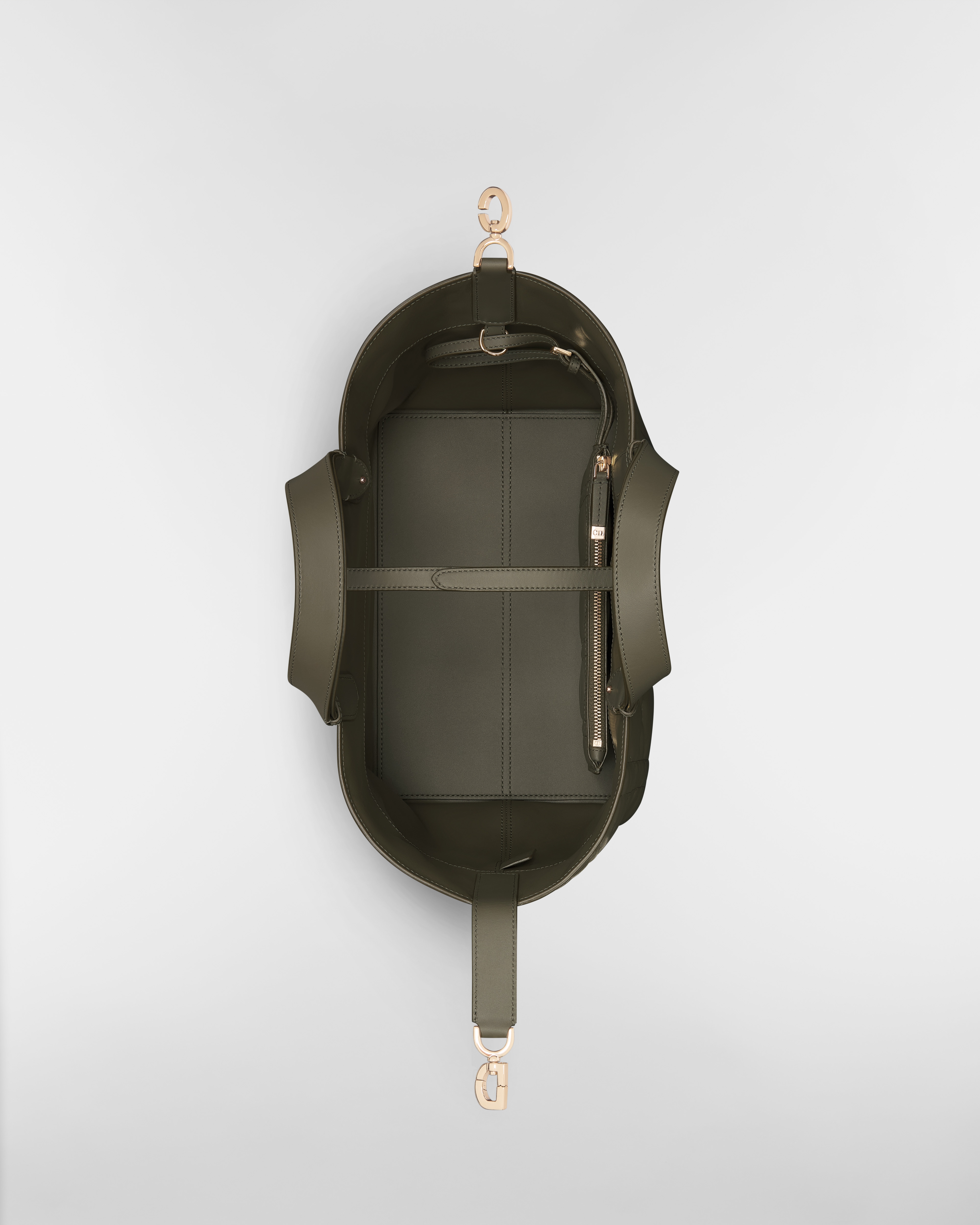 Borsa media Dior Toujours Pelle di vitello Macrocannage verde talpa | DIOR