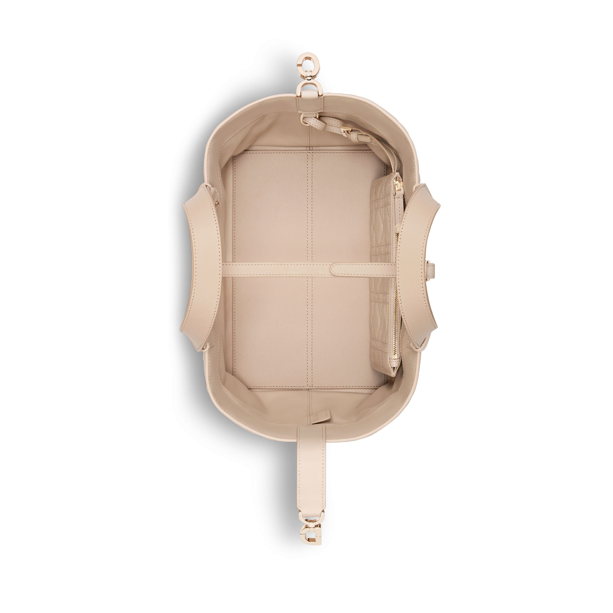 Medium Dior Toujours Bag Powder Beige Macrocannage Calfskin | DIOR