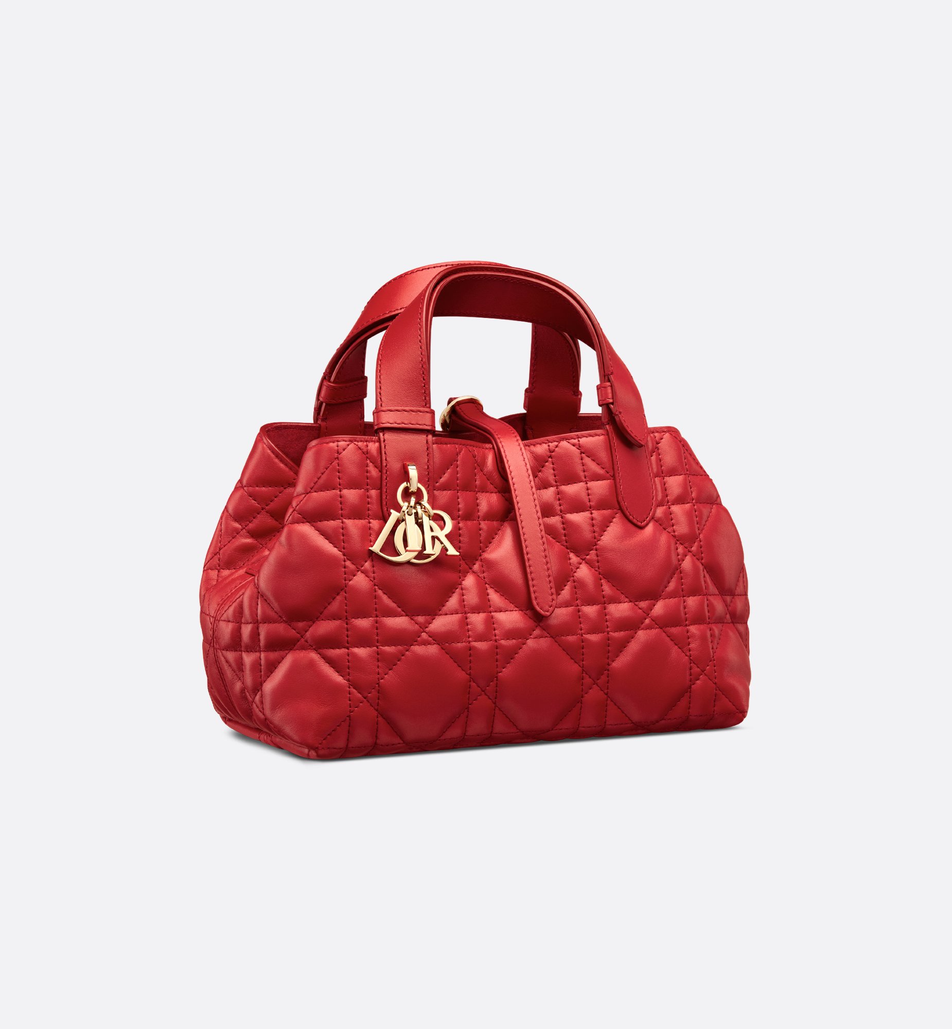 Dioramour Dior Caro Heart Pouch with Chain Red Cannage Dioramour Dior Caro Heart Pouch with Chain Red Cannage