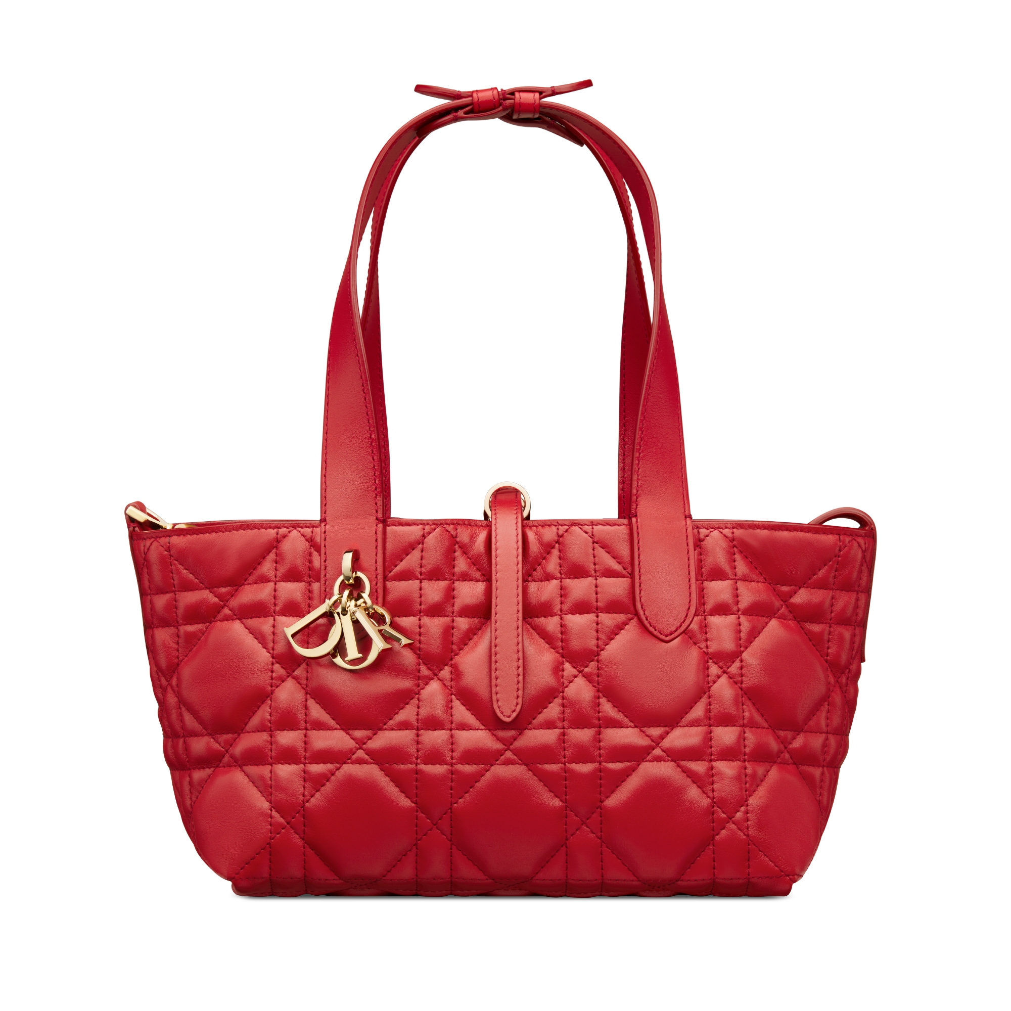 Dioramour Small Dior Toujours Bag Red Macrocannage Calfskin | DIOR