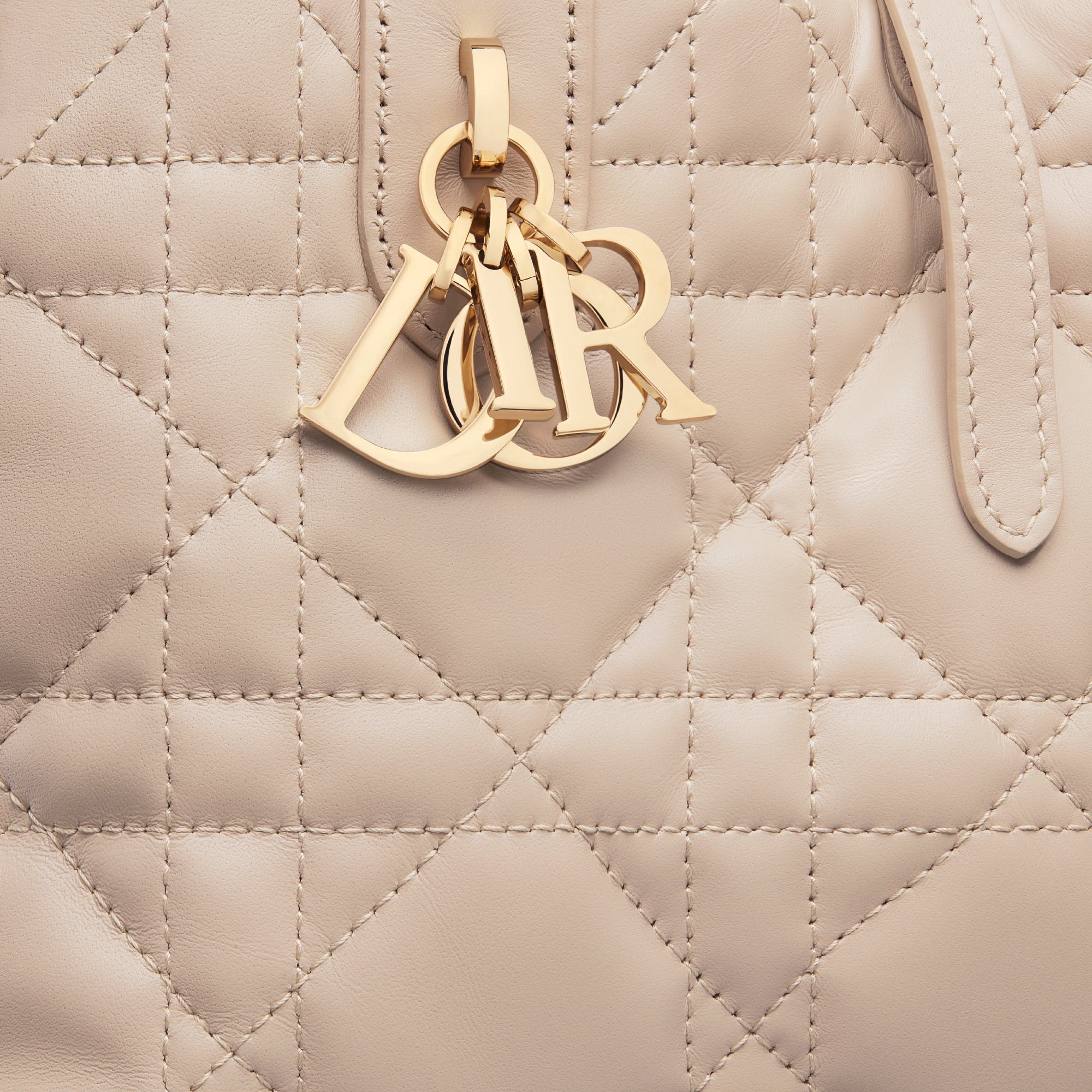 Small Dior Toujours Bag Powder Beige Macrocannage Calfskin | DIOR