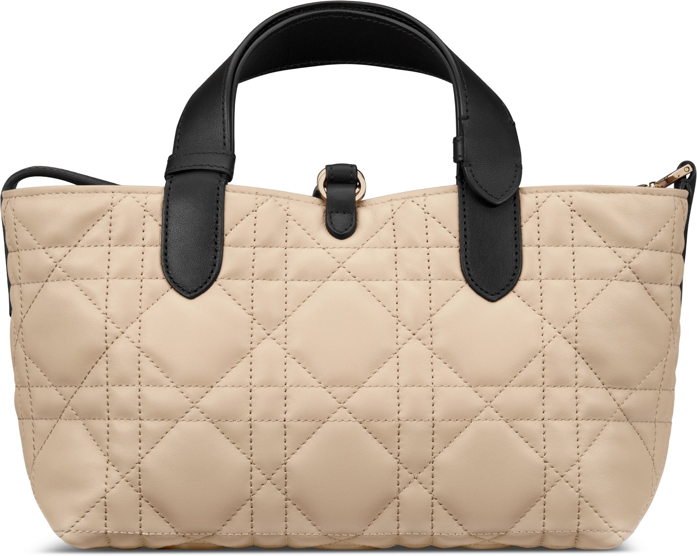 Small Dior Toujours Bag Rope Beige and Black Macrocannage Calfskin | DIOR