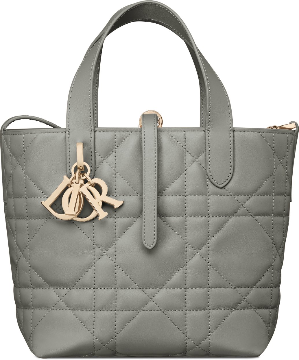 Sac cabas vertical Dior Toujours Small Cuir de veau Macrocannage gris ...