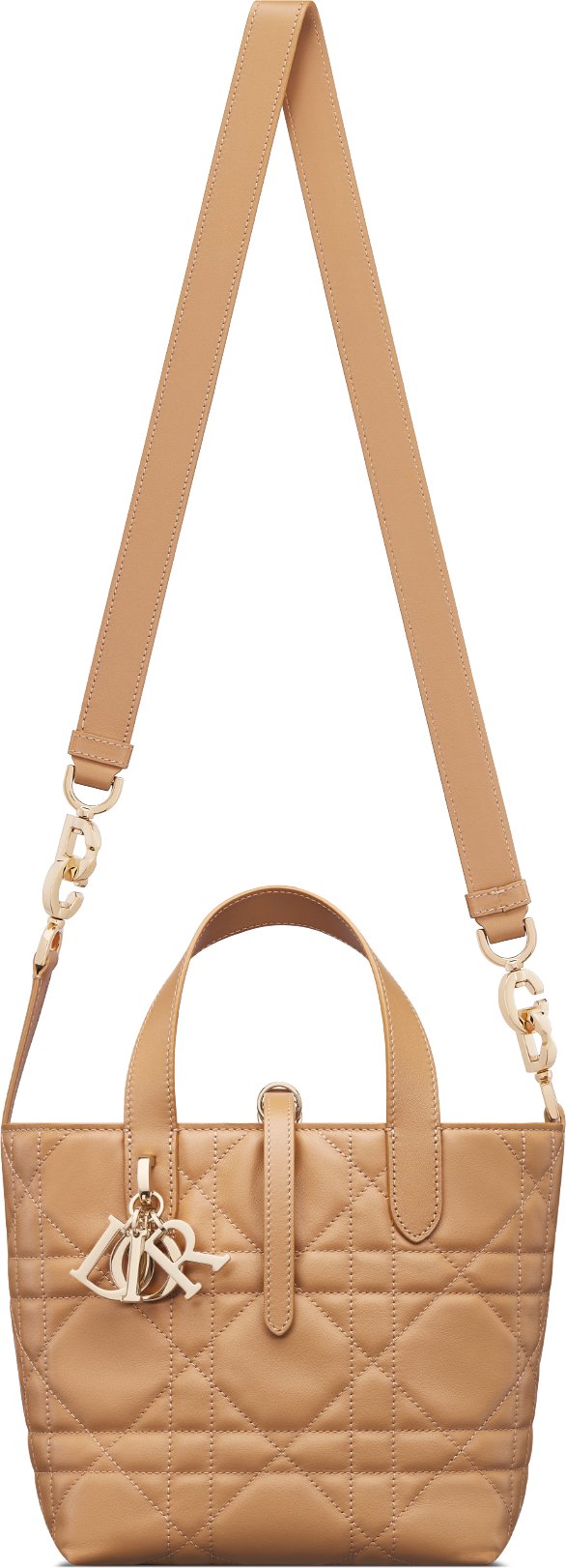 Small Dior Toujours Vertical Tote Bag Medium Tan Macrocannage Calfskin ...