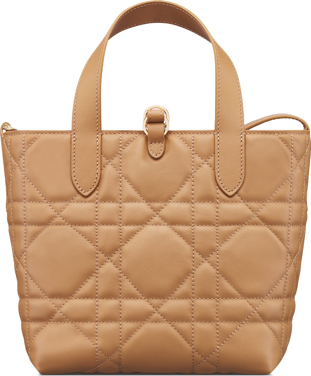 Small Dior Toujours Vertical Tote Bag Medium Tan Macrocannage Calfskin ...