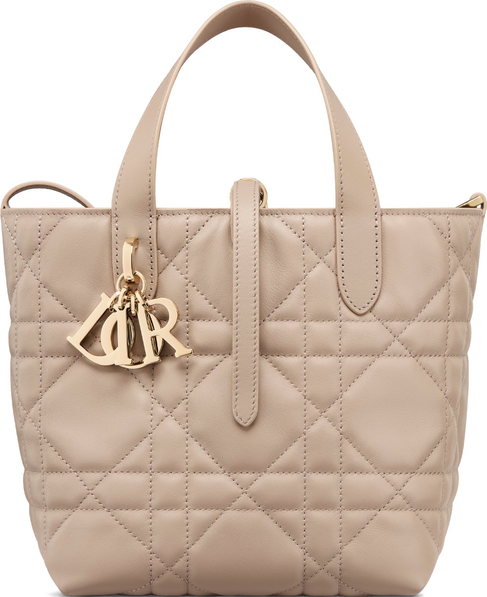 Small Dior Toujours Vertical Tote Bag Pale Pink Macrocannage Calfskin ...