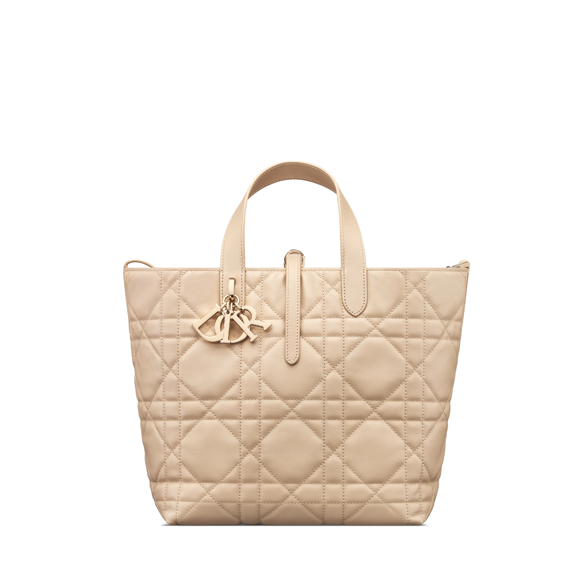 Medium Dior Toujours Vertical Tote Bag Powder Beige Macrocannage ...