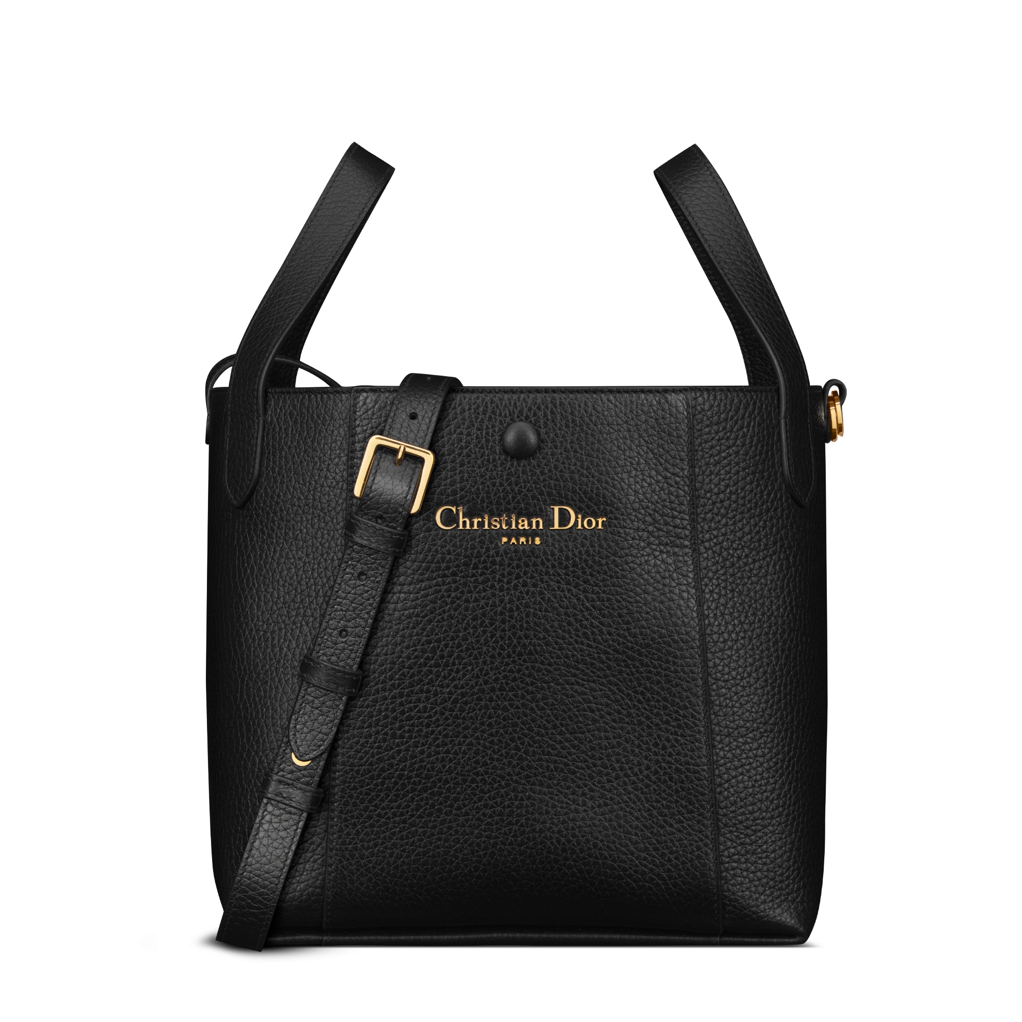 Medium Signature Bucket Bag Black Grained Calfskin | DIOR