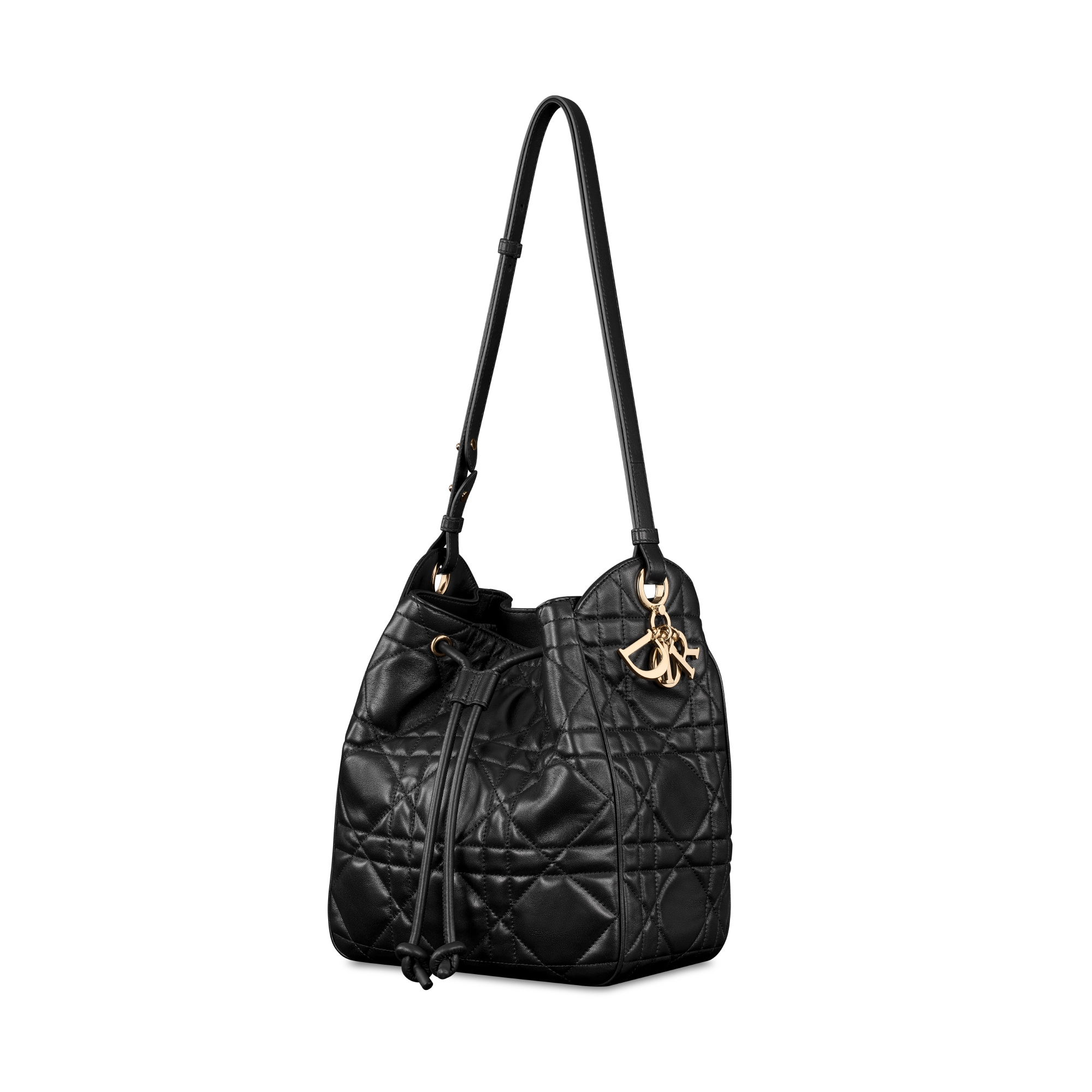 Medium D-Motion Bag Black Cannage Lambskin | DIOR