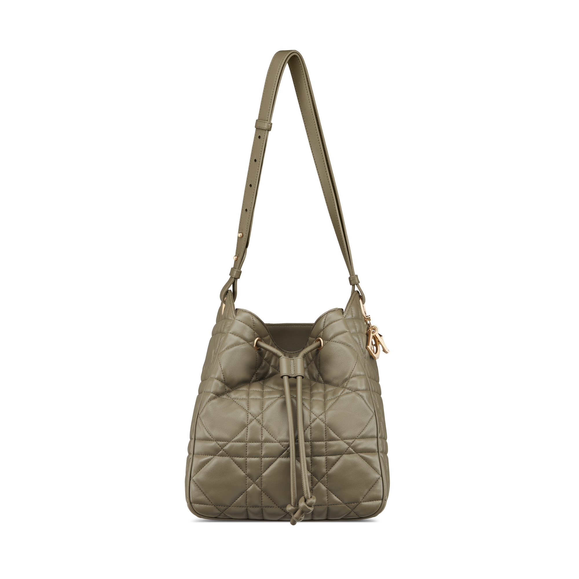 Medium D-Motion Bag Clay Green Macrocannage Lambskin | DIOR