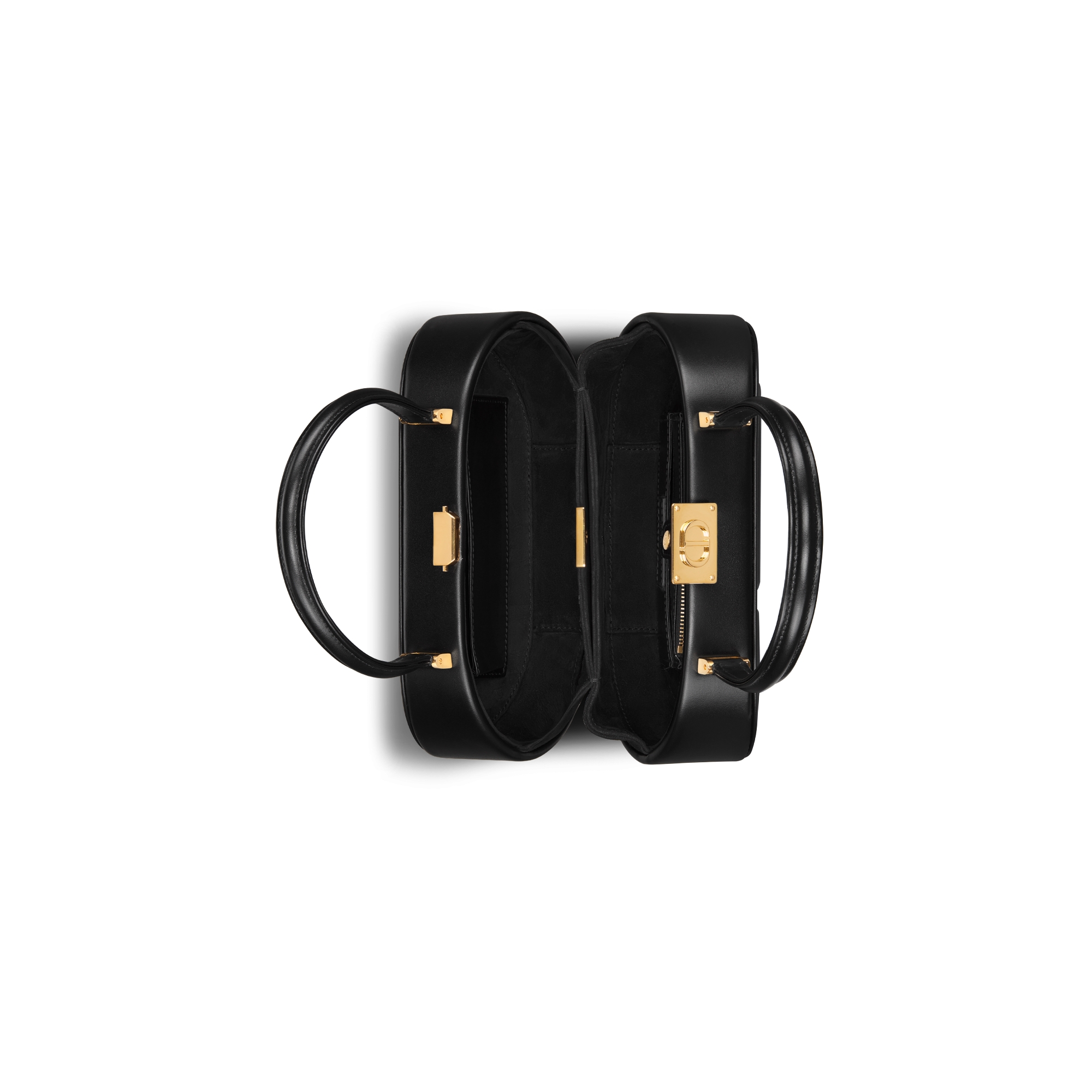 CD Signature Oval Bag Black CD-Embossed Box Calfskin | DIOR