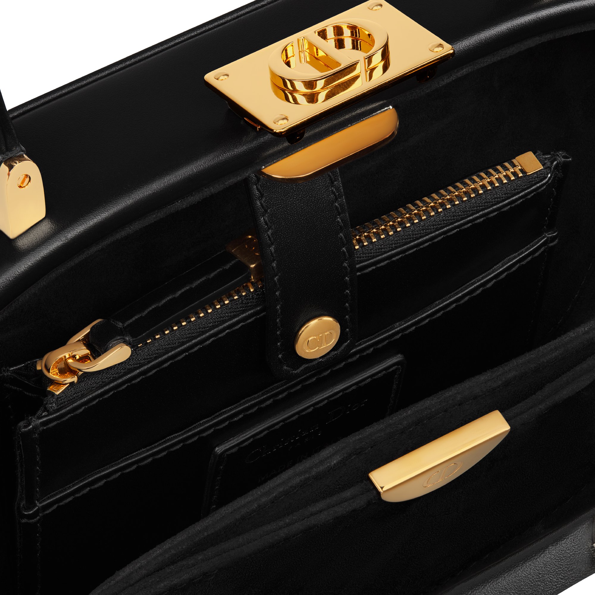 CD Signature Oval Bag Black CD-Embossed Box Calfskin | DIOR