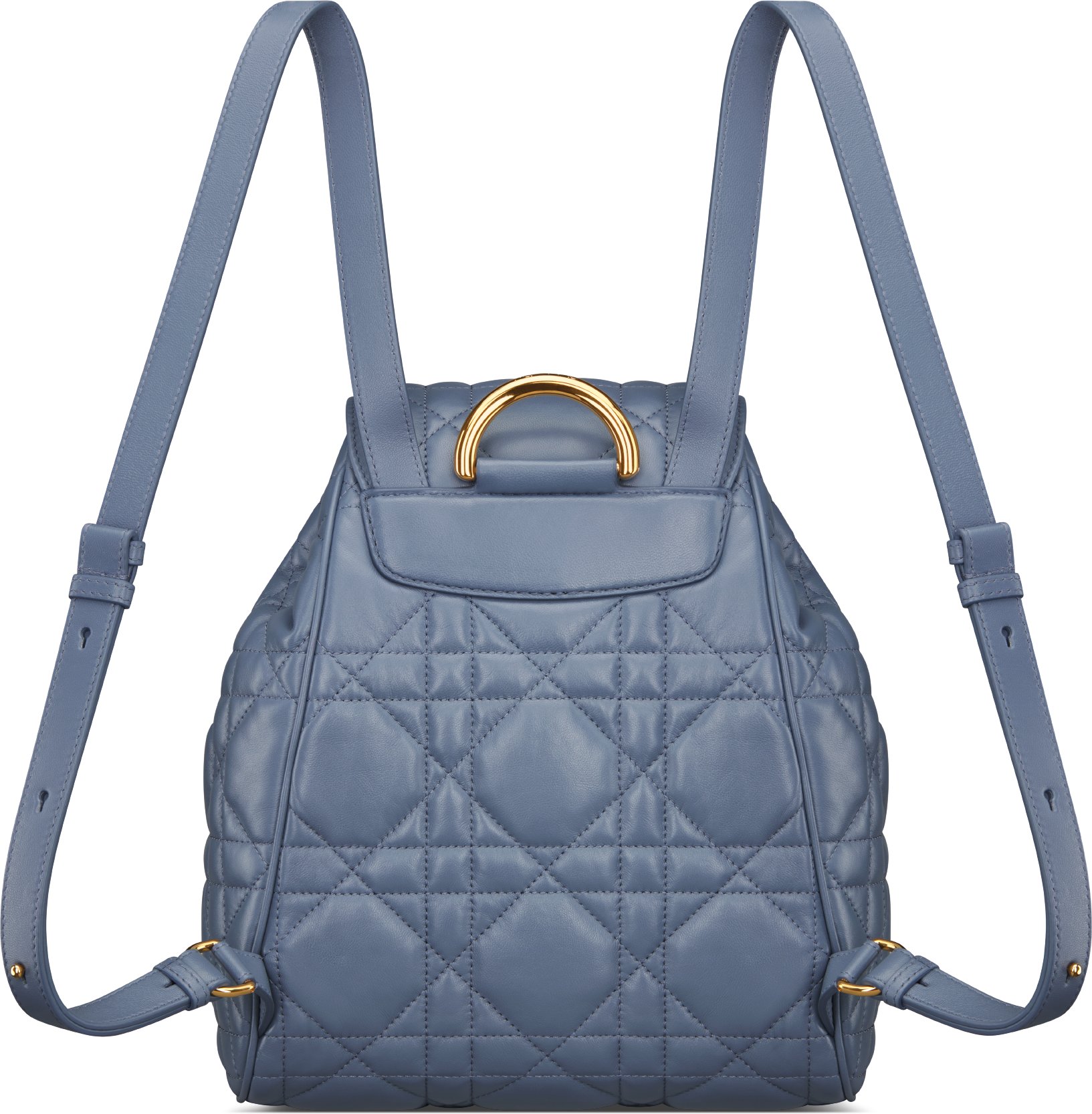 Medium Dior Caro Backpack Denim Blue Macrocannage Lambskin | DIOR