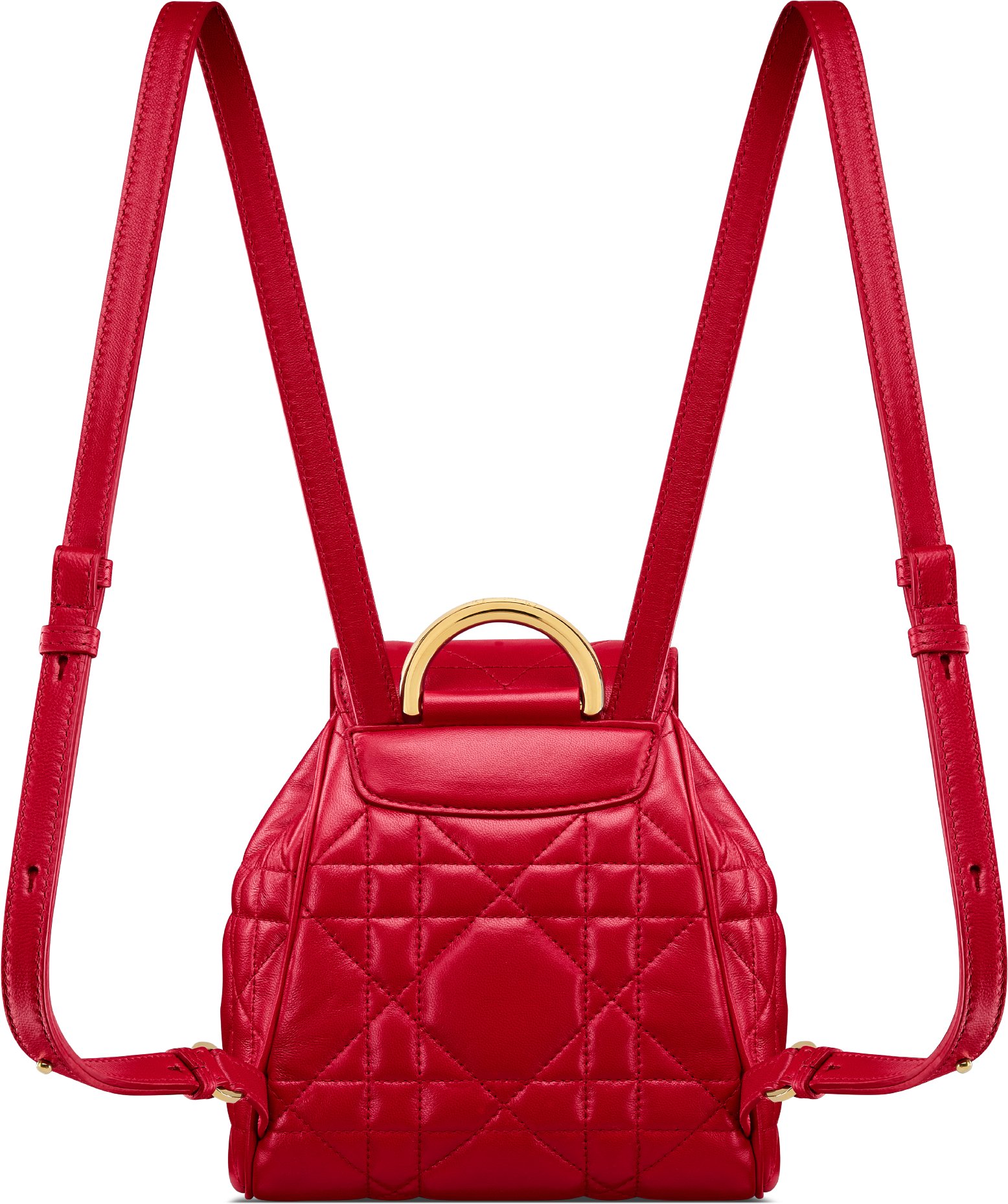 Small Dior Caro Backpack Garnet Red Macrocannage Lambskin | DIOR