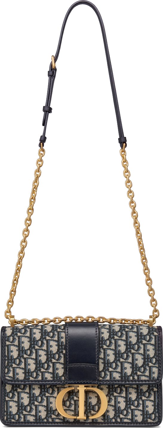 30 Montaigne Chain Bag Blue Dior Oblique Jacquard | DIOR