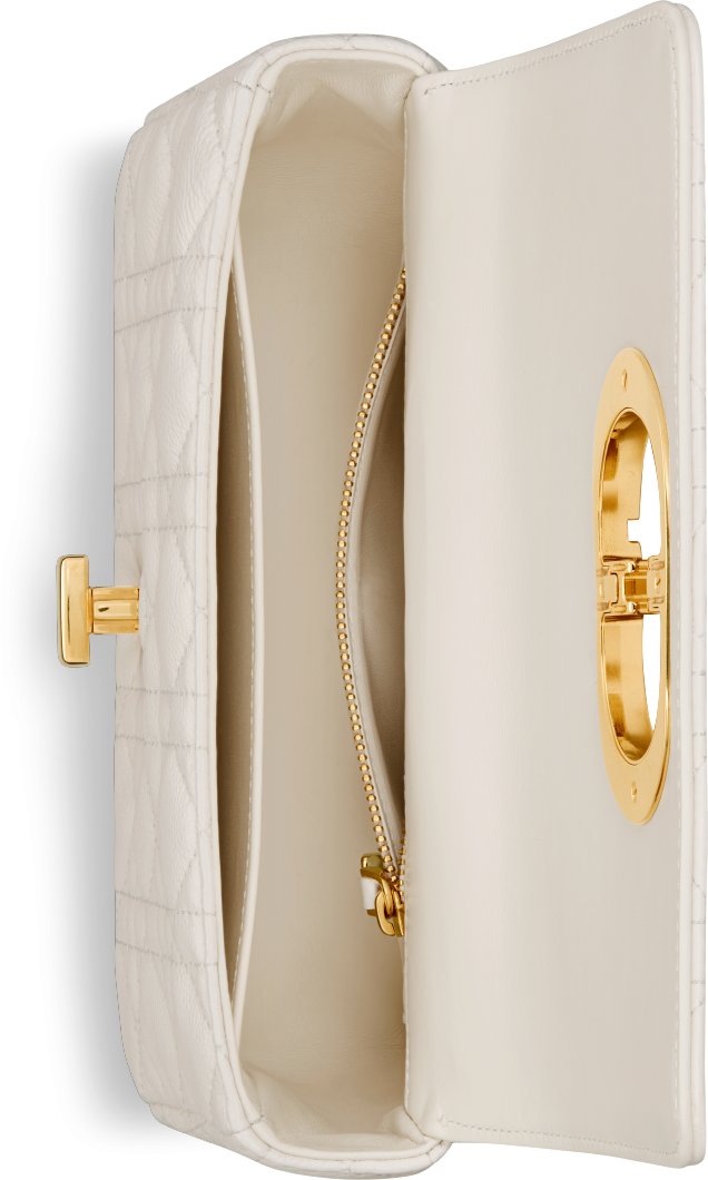 Small Dior Caro Bag Ivory Supple Cannage Calfskin | DIOR