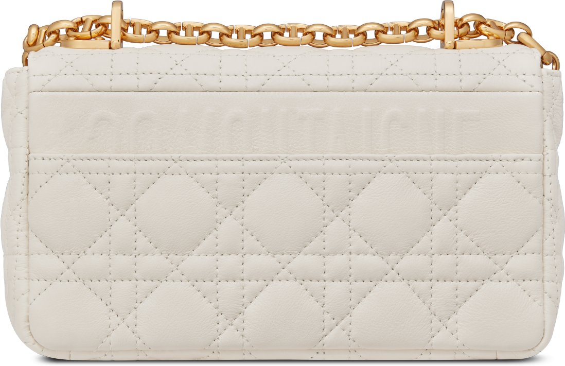Small Dior Caro Bag Ivory Supple Cannage Calfskin | DIOR