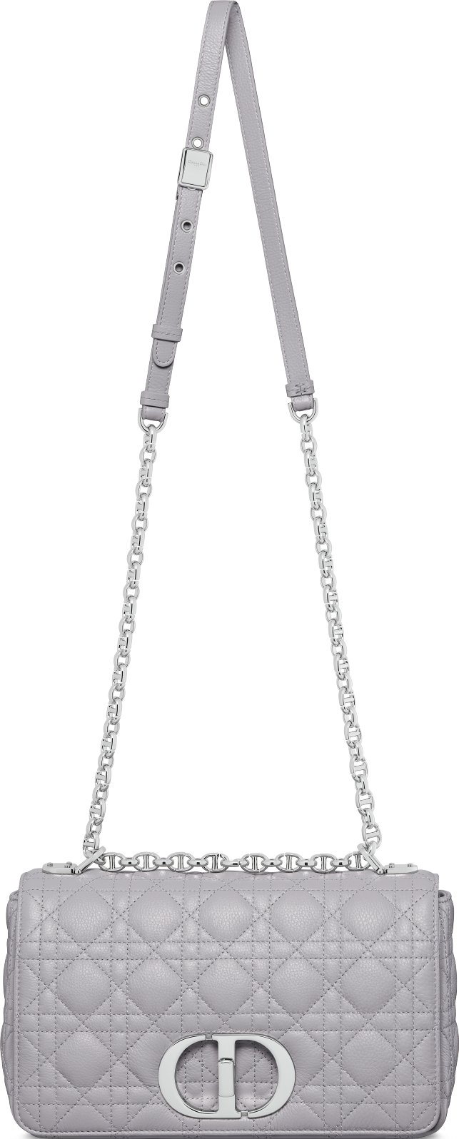 Medium Dior Caro Bag Gray Supple Cannage Calfskin | DIOR