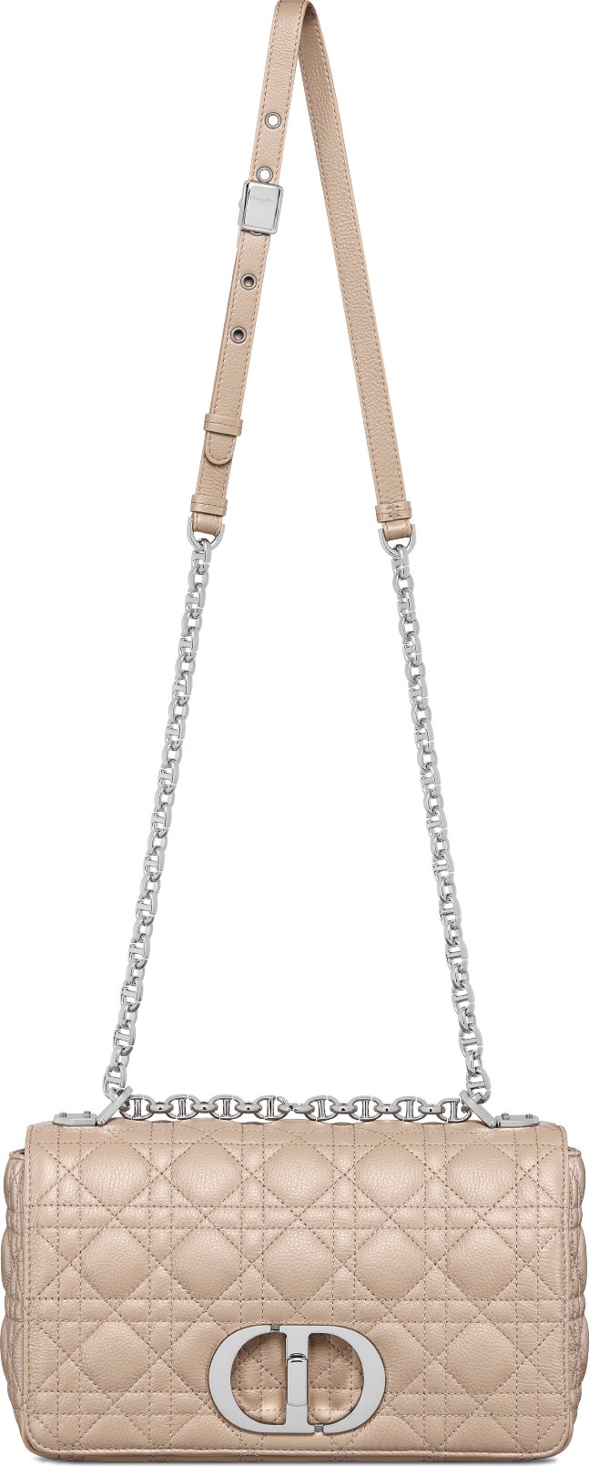 Medium Dior Caro Bag Warm Taupe Supple Cannage Calfskin | DIOR