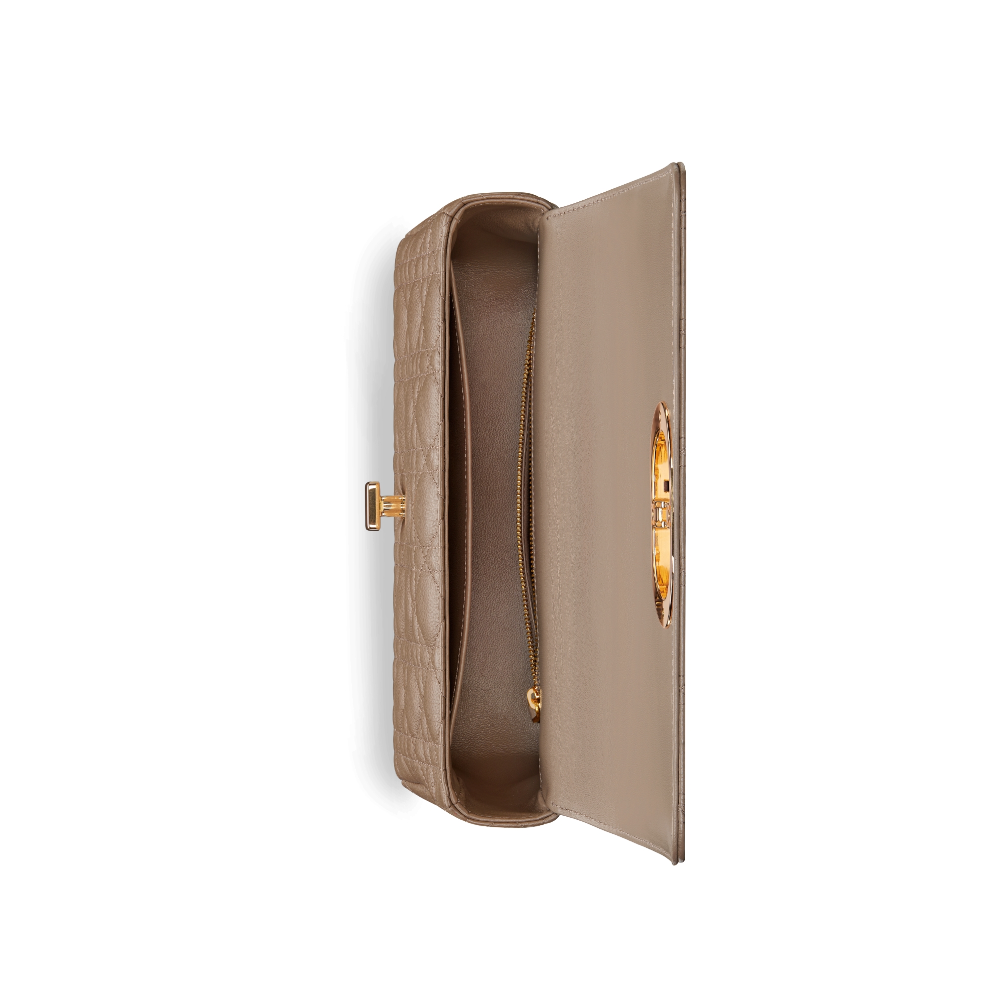 Sac Dior Caro Medium Cuir de veau Cannage souple couleur taupe | DIOR