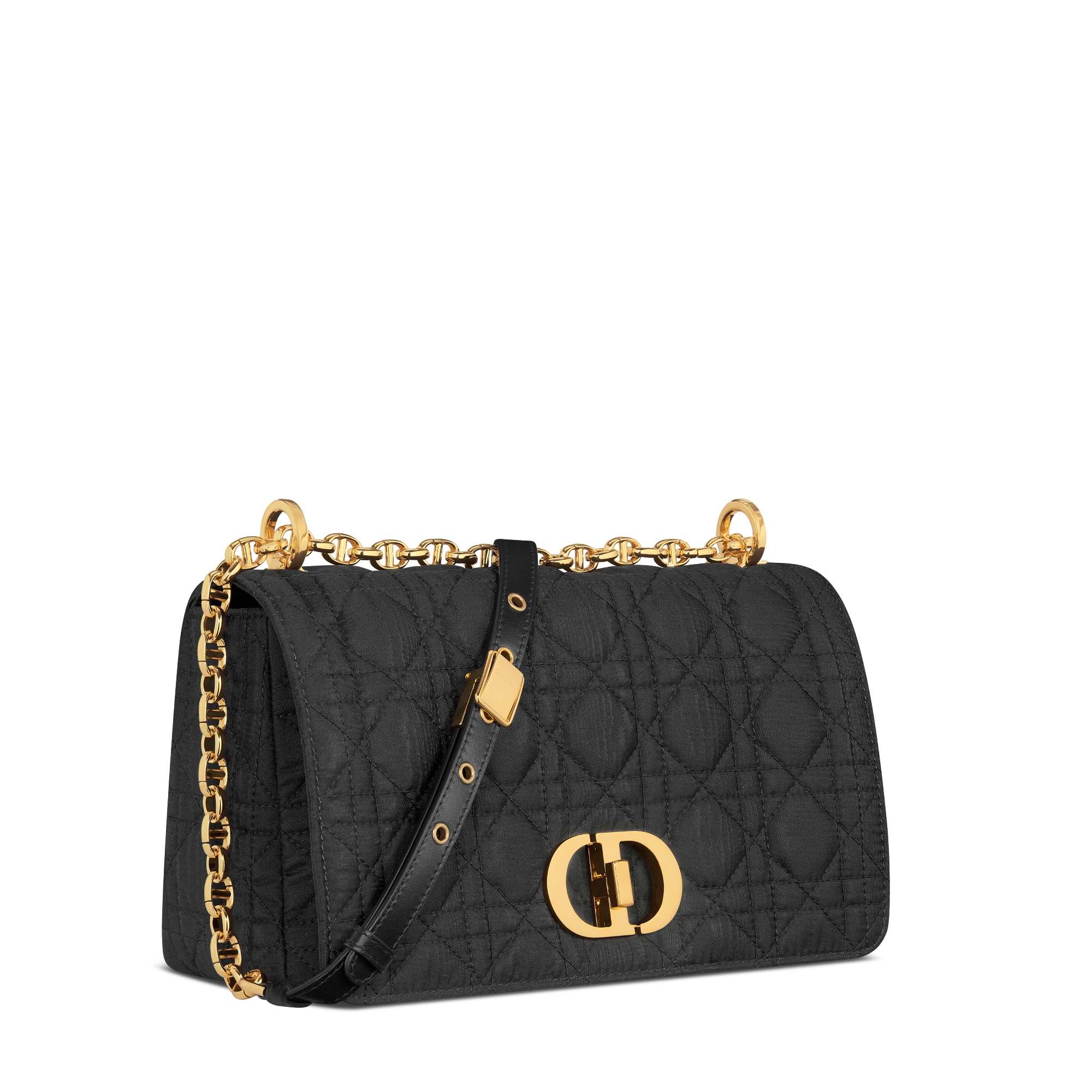 Medium Soft Dior Caro Bag Black Cannage Technical Moiré | DIOR