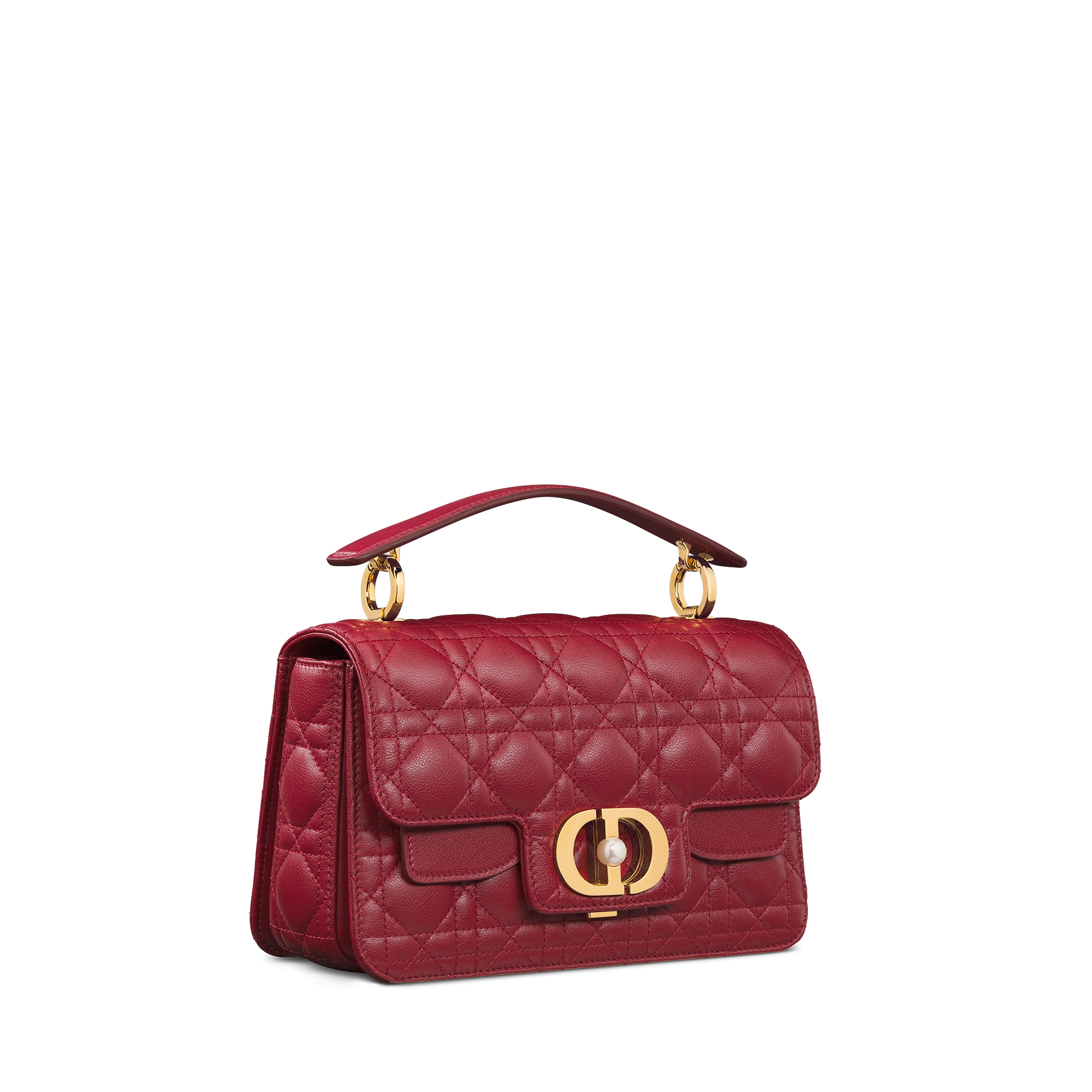 Small Dior Jolie Top Handle Bag Cherry Red Cannage Calfskin | DIOR