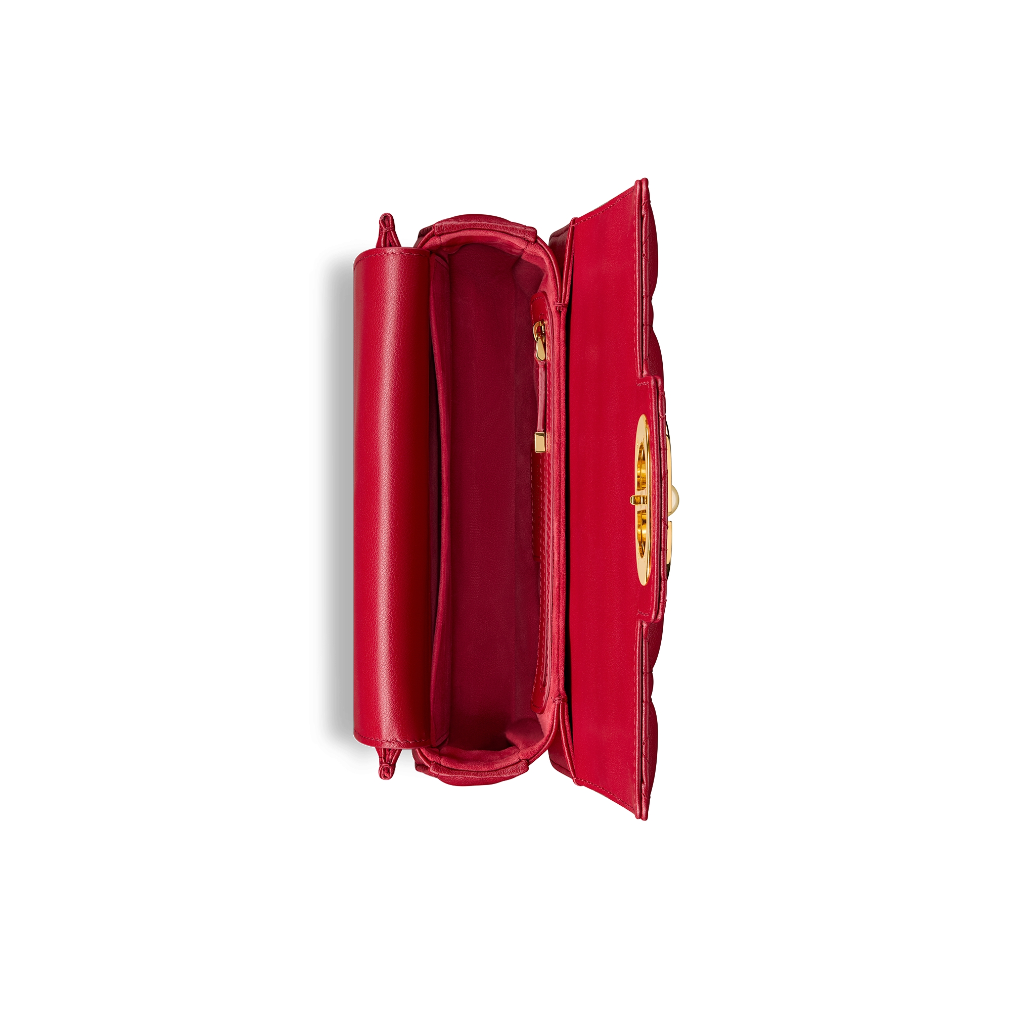 Sac Top Handle Dior Jolie Small Cuir de veau Cannage rouge grenat | DIOR