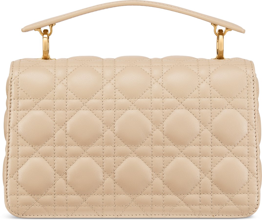 Small Dior Jolie Top Handle Bag Powder Beige Cannage Calfskin | DIOR