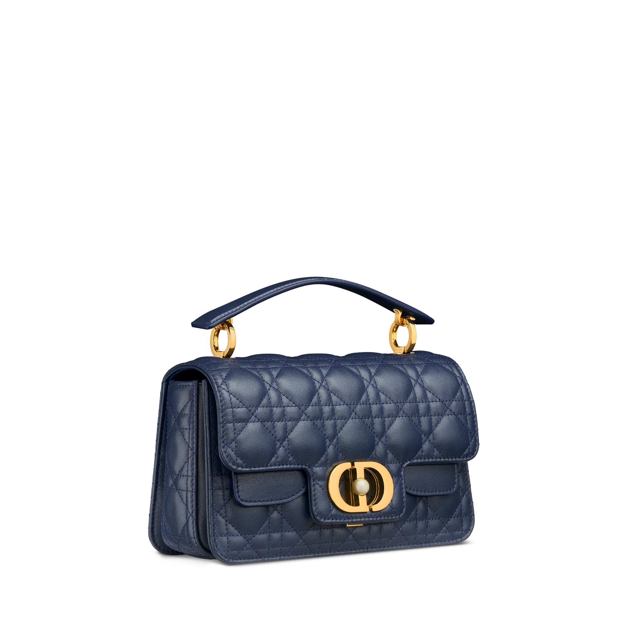 Small Dior Jolie Top Handle Bag Deep Ocean Blue Cannage Calfskin | DIOR