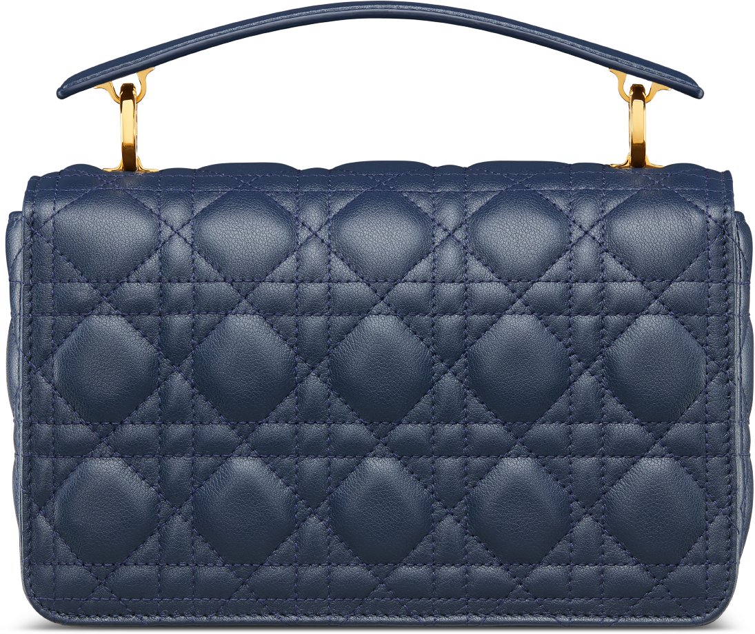 Sac Top Handle Dior Jolie Small Cuir de veau Cannage bleu océan | DIOR