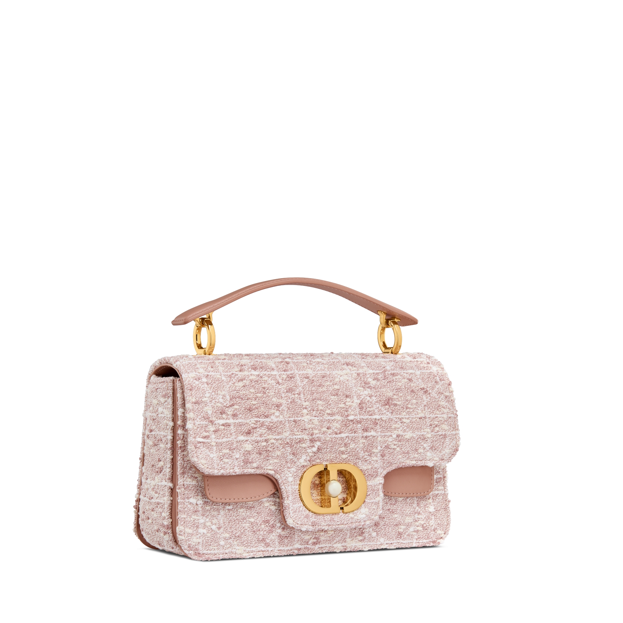 Small Dior Jolie Top Handle Bag Rose des Vents and White Cannage Tweed ...