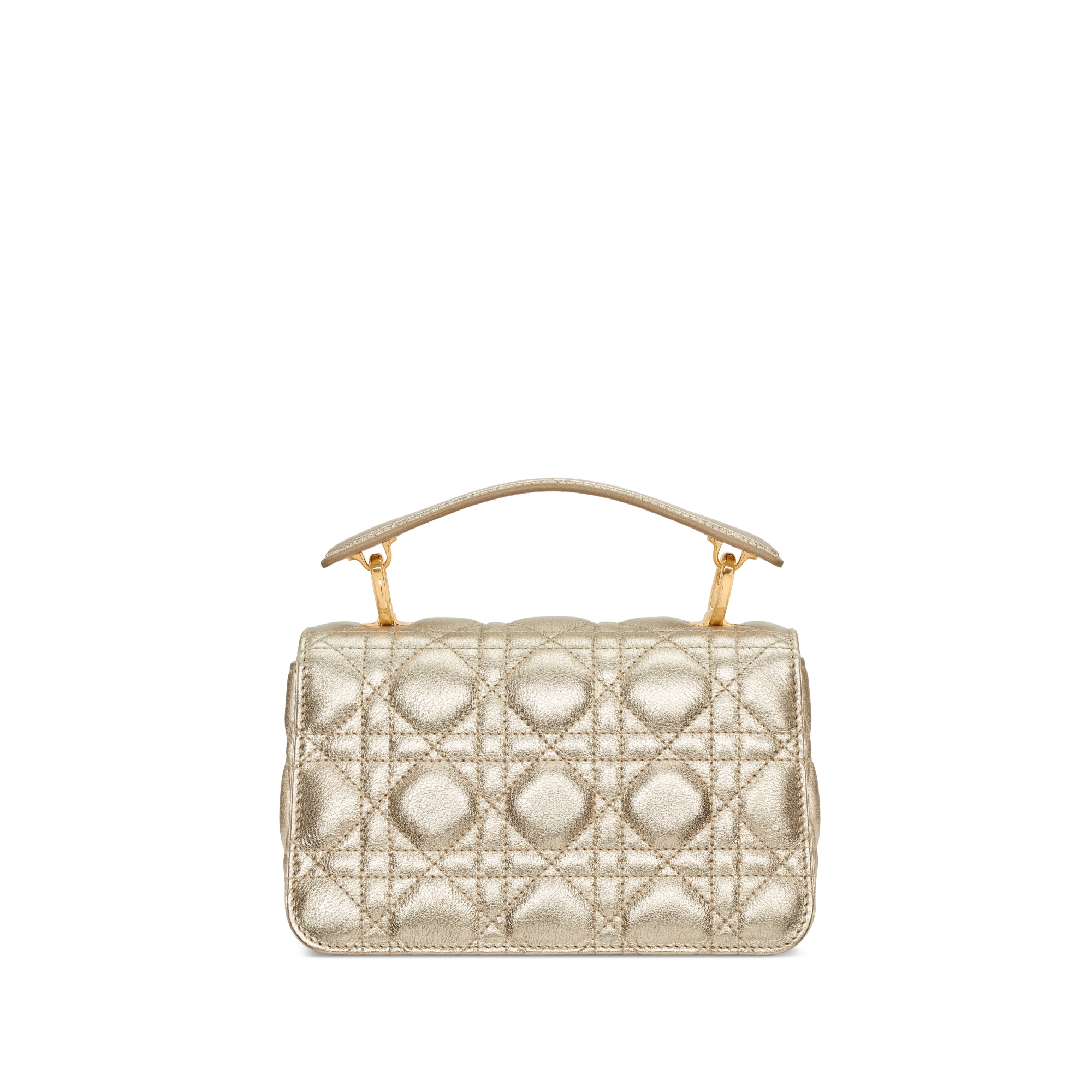 Mini Dior Jolie Top Handle Bag Metallic Gold-Tone Cannage Calfskin | DIOR