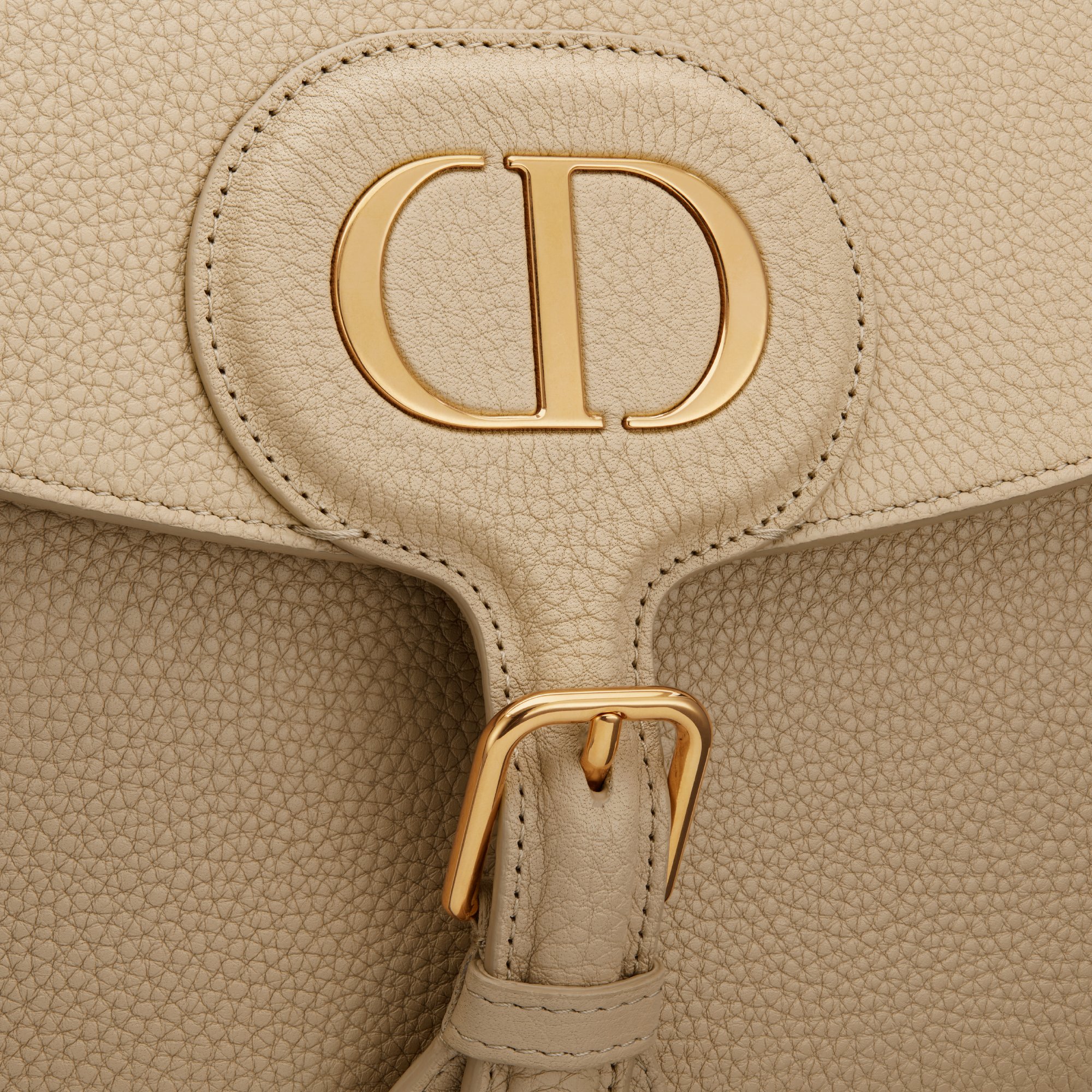 Large Dior Bobby Bag Rope Beige Grained Calfskin with Blue Dior Oblique ...