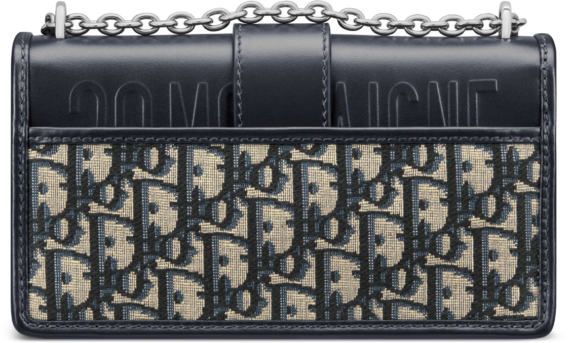 30 Montaigne East-West-tas met ketting Blauwe Dior Oblique-jacquard en ...