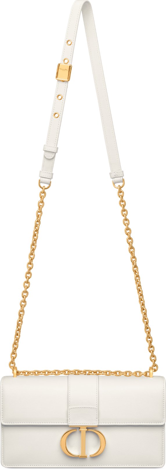 30 Montaigne East-West-tas met ketting Lattekleurig kalfsleer | DIOR