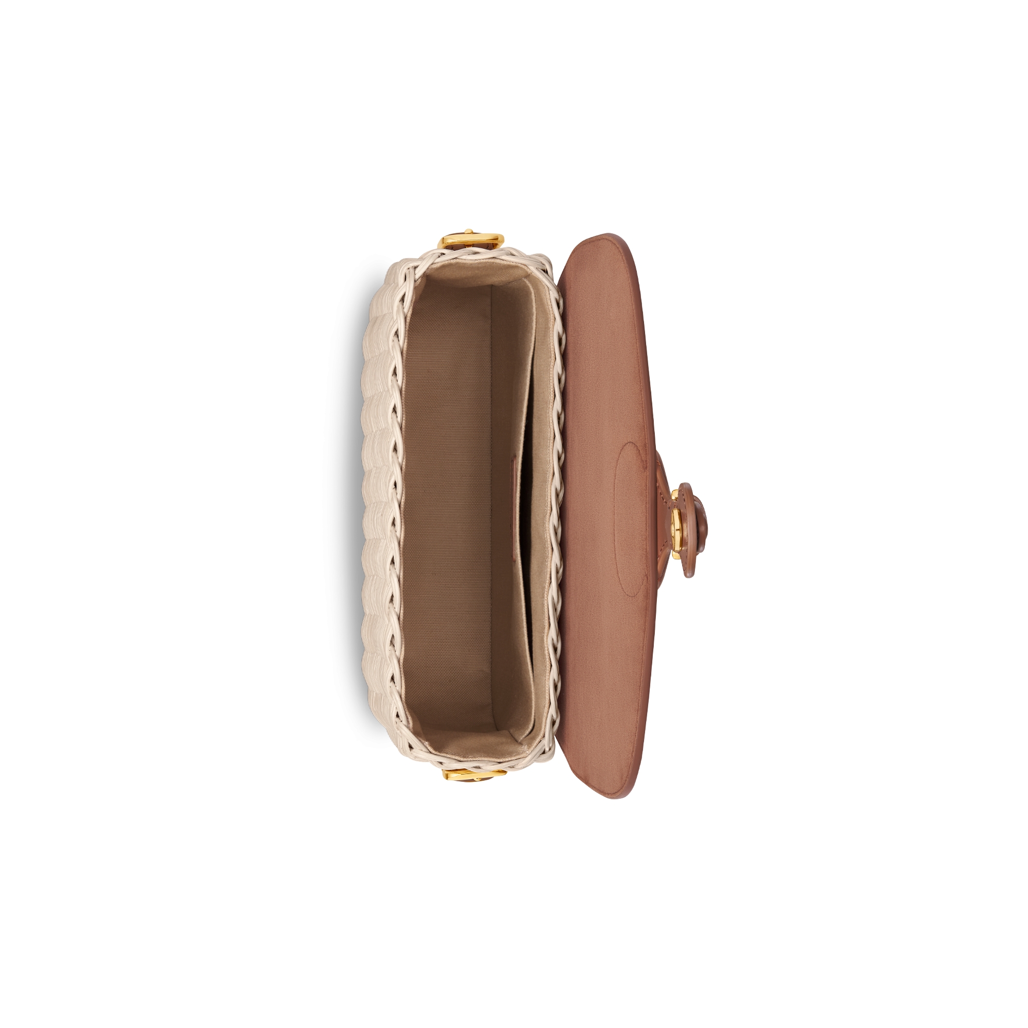 Medium Dior Bobby Bag Natural Rattan and Brown Smooth Calfskin | DIOR