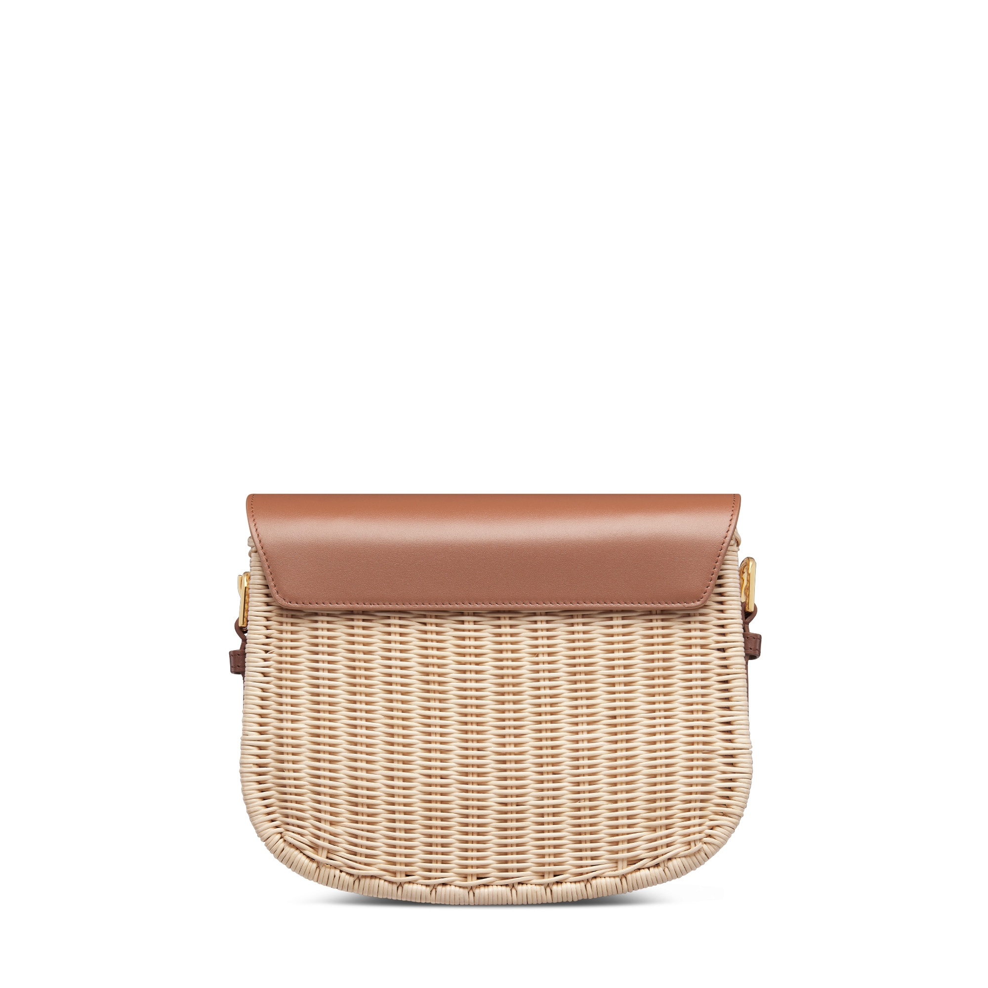 Medium Dior Bobby Bag Natural Rattan and Brown Smooth Calfskin | DIOR